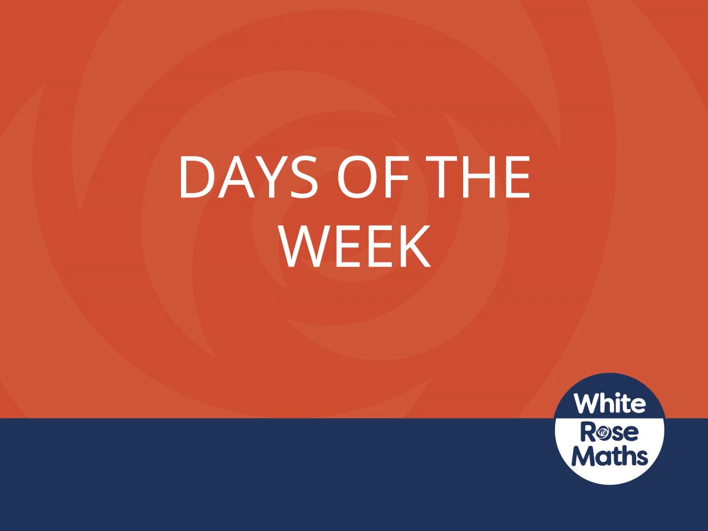 Y1 Summer Block 6 TS2 Days of the week