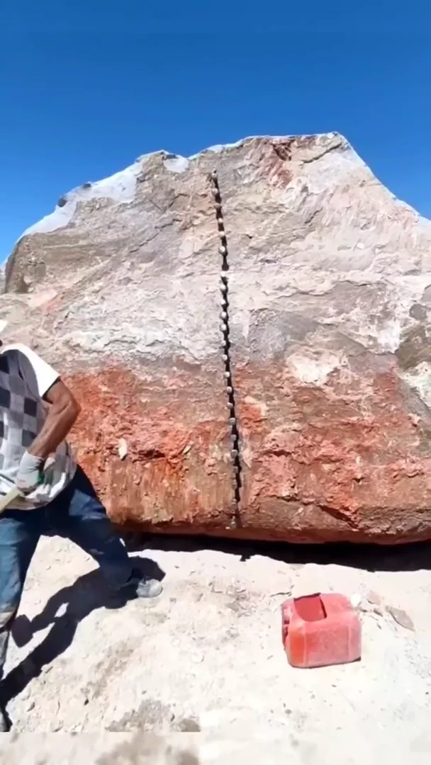 splitting open a rock on Vimeo
