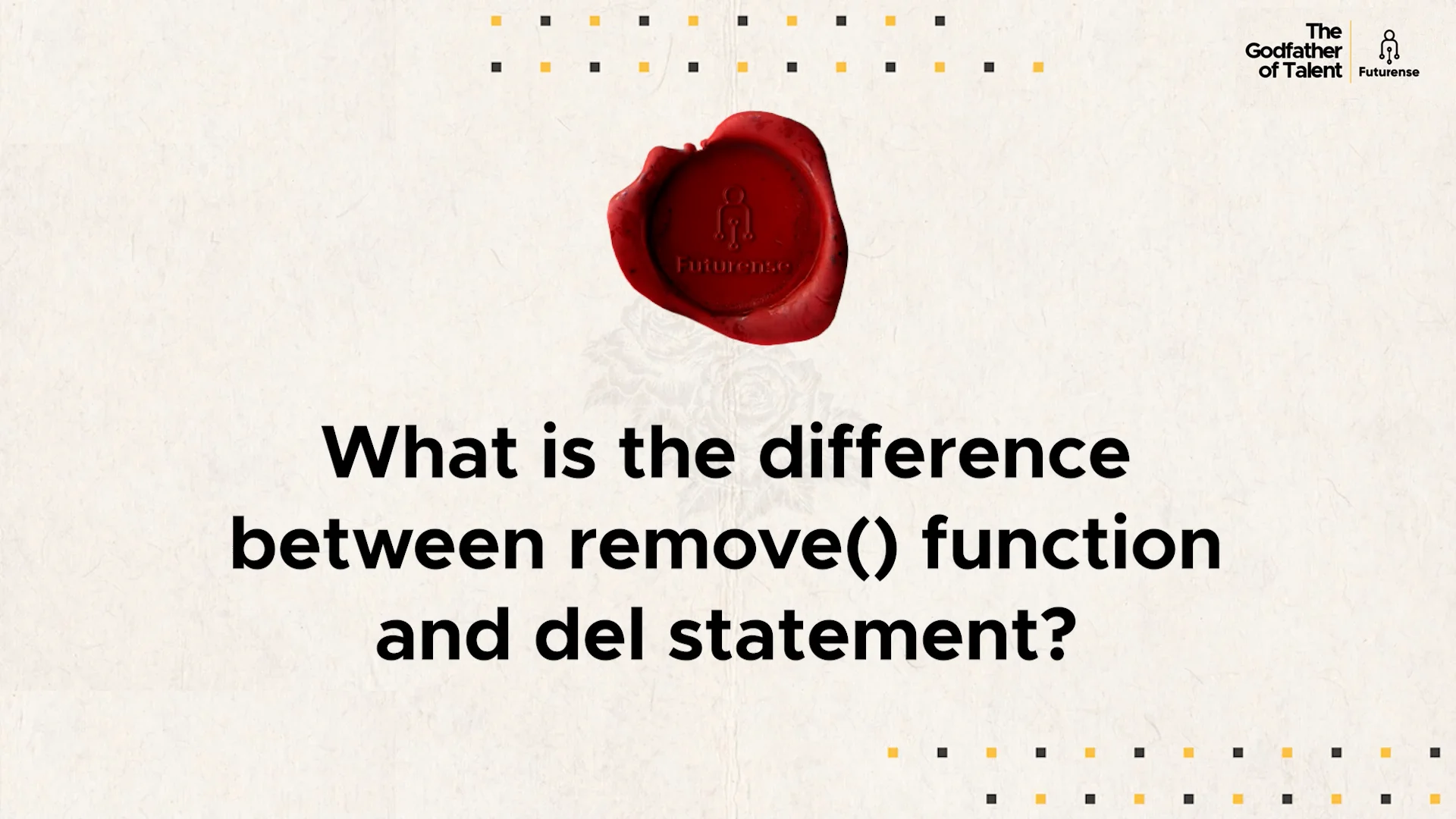 What is the difference between remove() function and del statement on Vimeo
