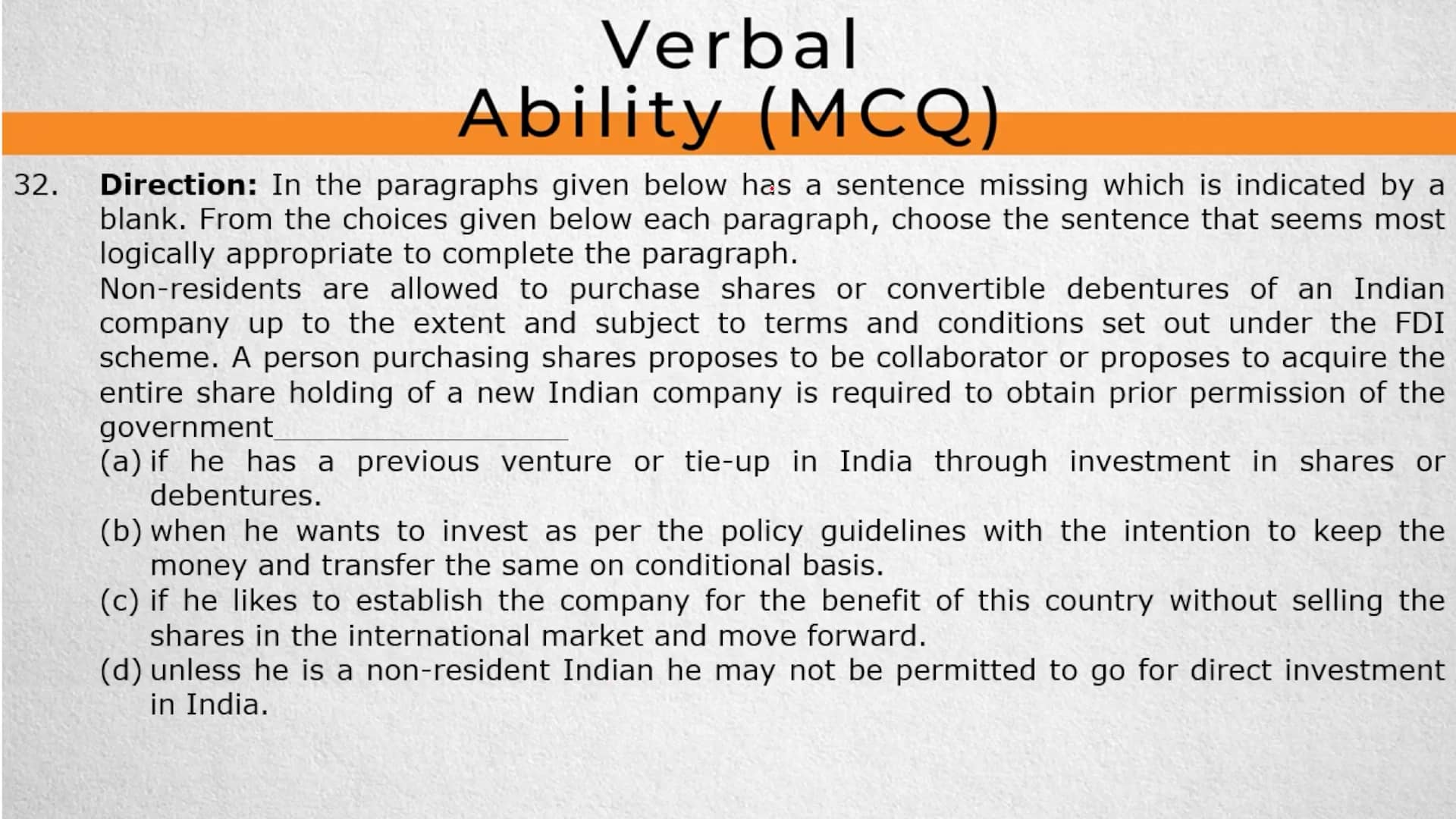 IPMAT Indore Mock 16 VA Q-32 on Vimeo