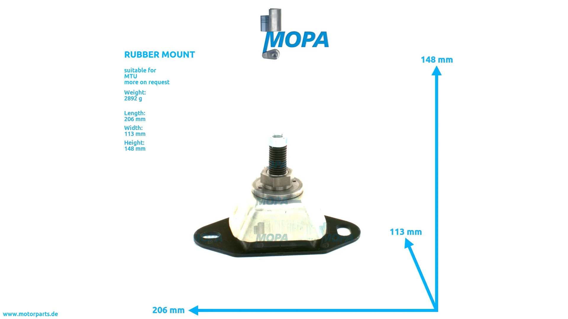 0022376212 - MOPA RUBBER MOUNT suitable for MTU engines