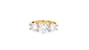 4.00 ct. t.w. CZ Three-Stone Ring in 14kt Yellow Gold
