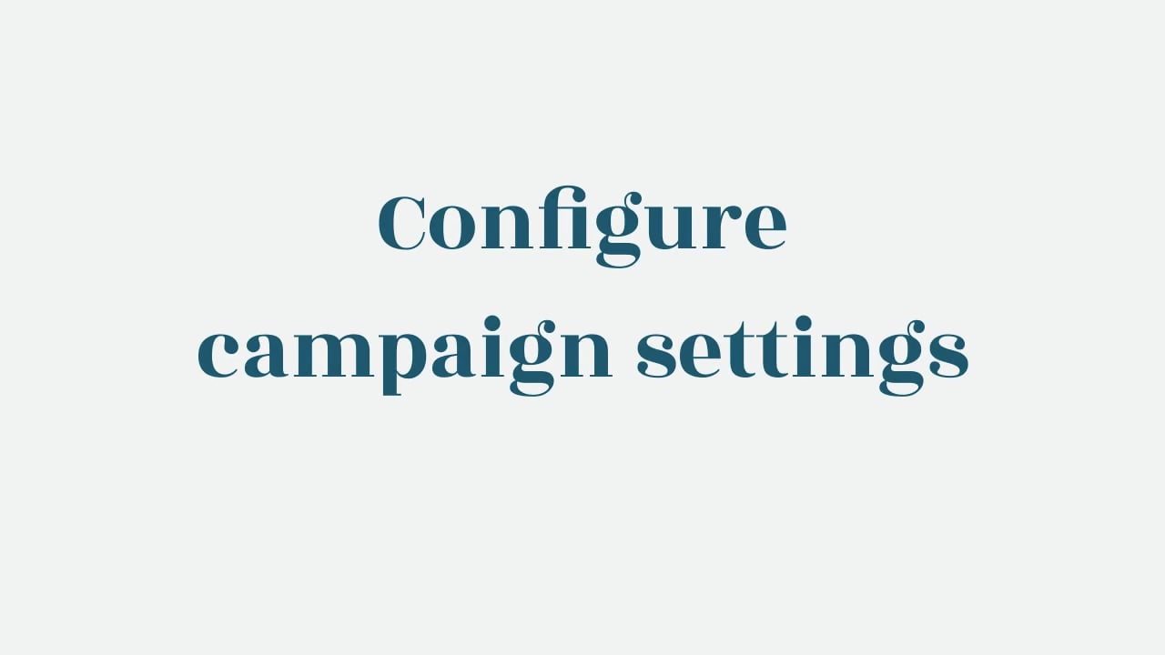 Configure campaign settings on Vimeo
