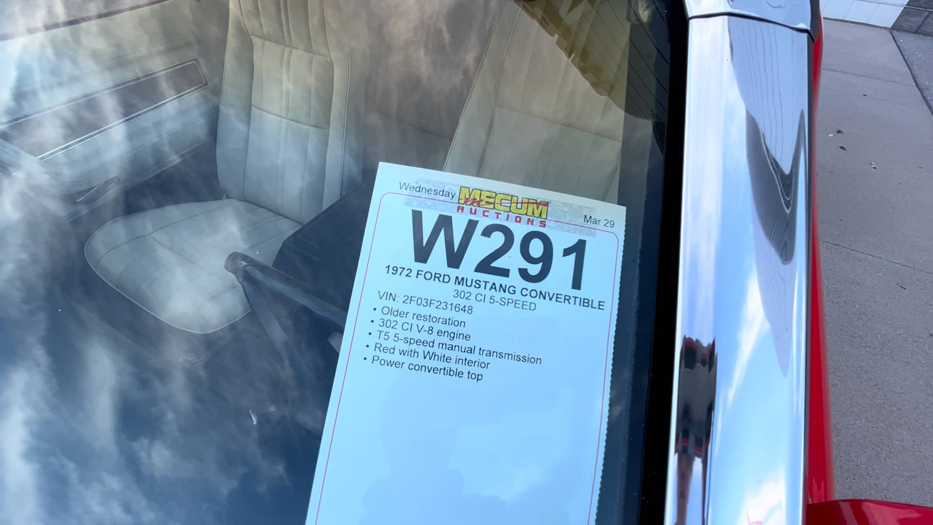 W291 1972 Ford Mustang Convertible on Vimeo