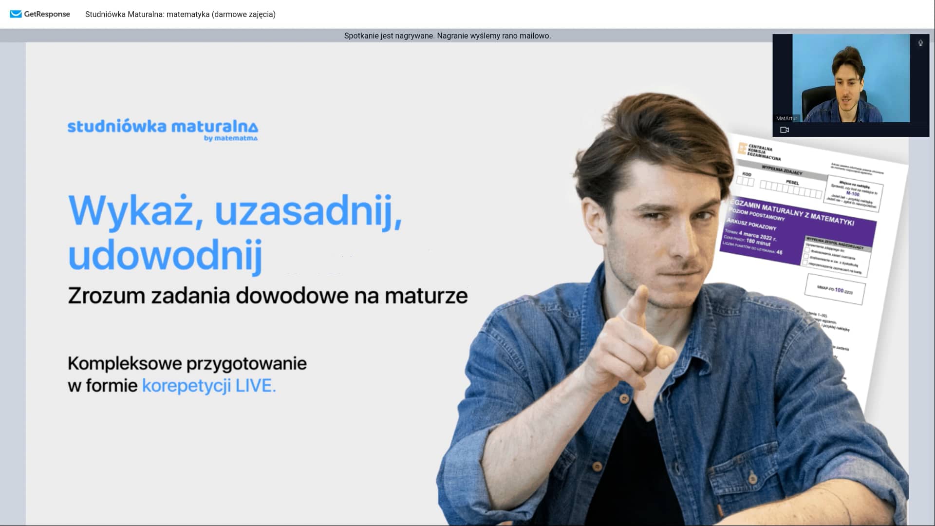 Wykaż, uzasadnij, udowodnij - czyli jak rozwiązywać zadania dowodowe na maturze. on Vimeo
