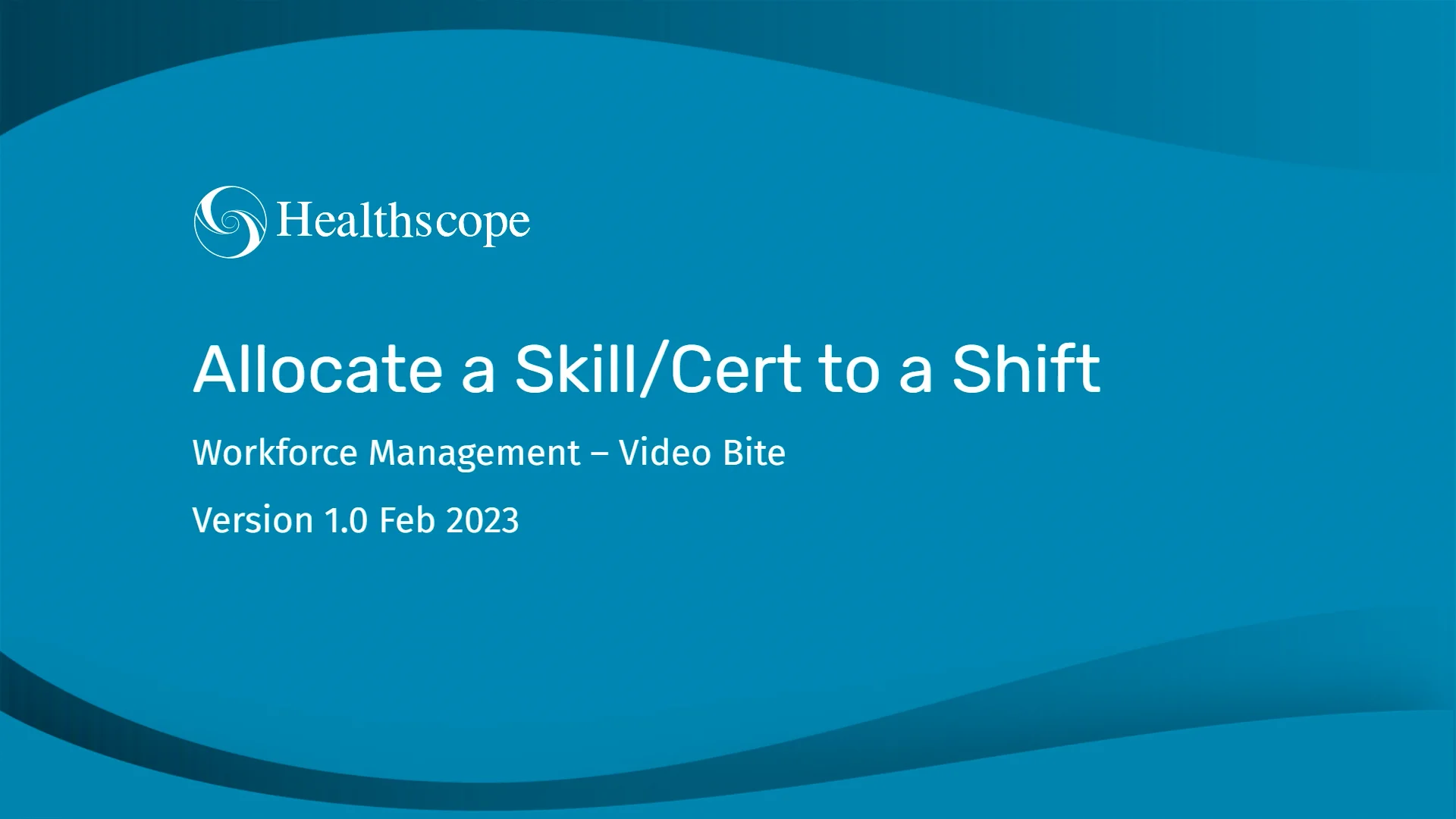 Allocate a SkillCert to a Shift