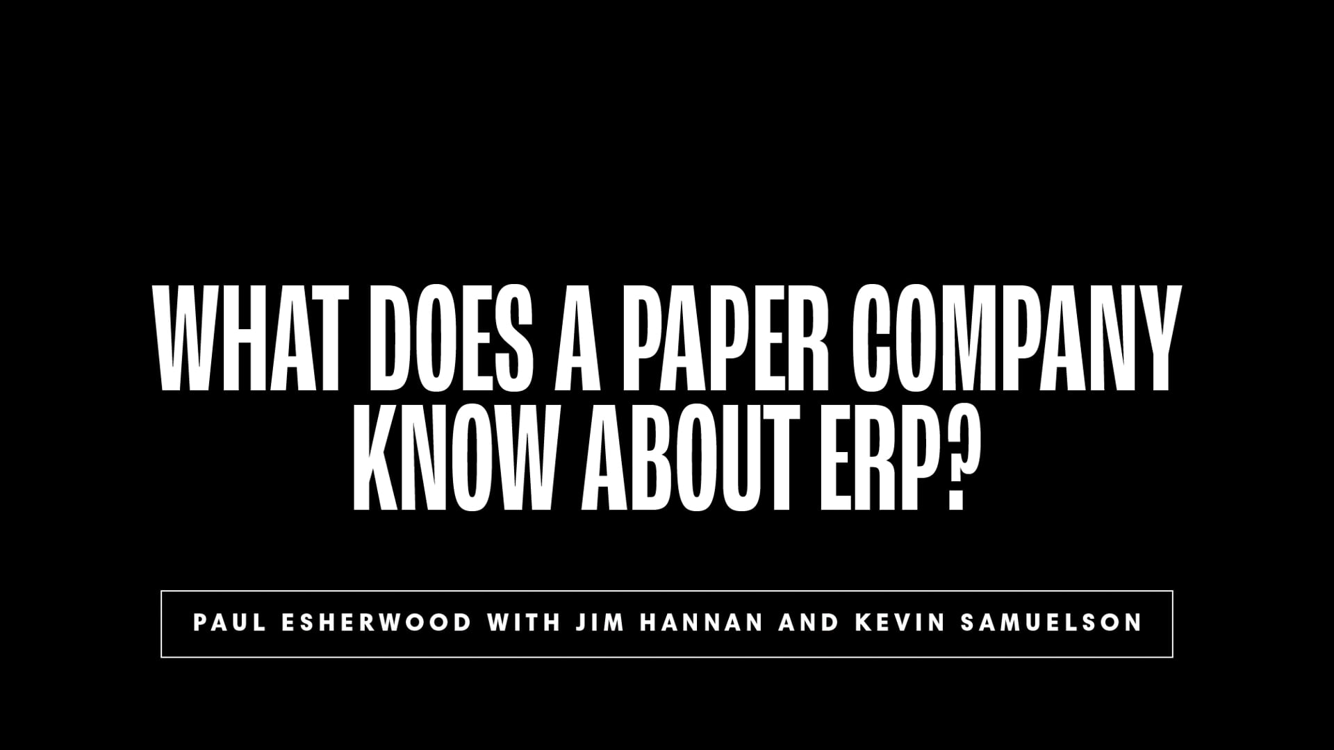 Infor/Koch: What does a paper company know about ERP? on Vimeo