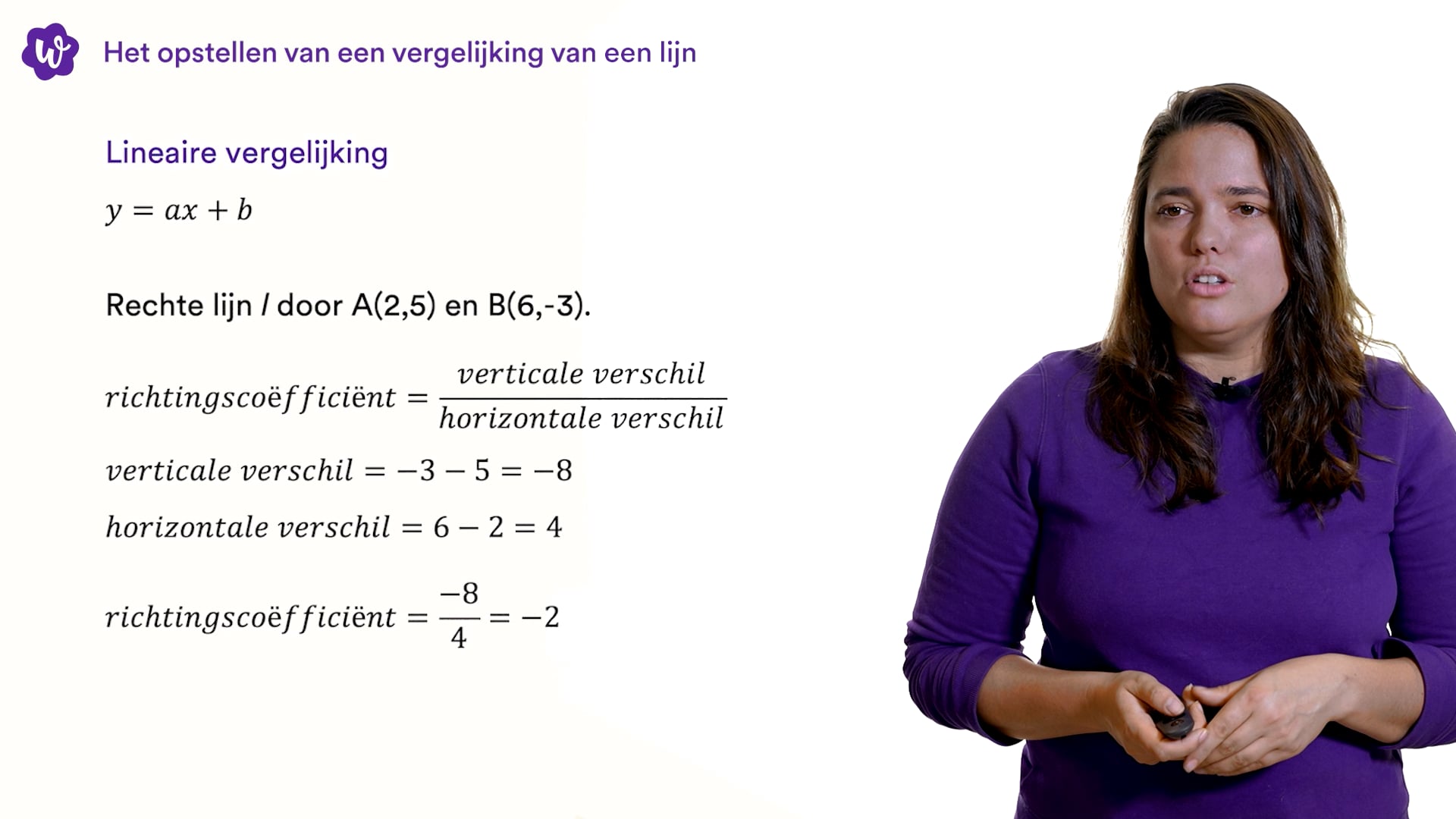 Het opstellen van een vergelijking van een lijn oefenen | StudyGo