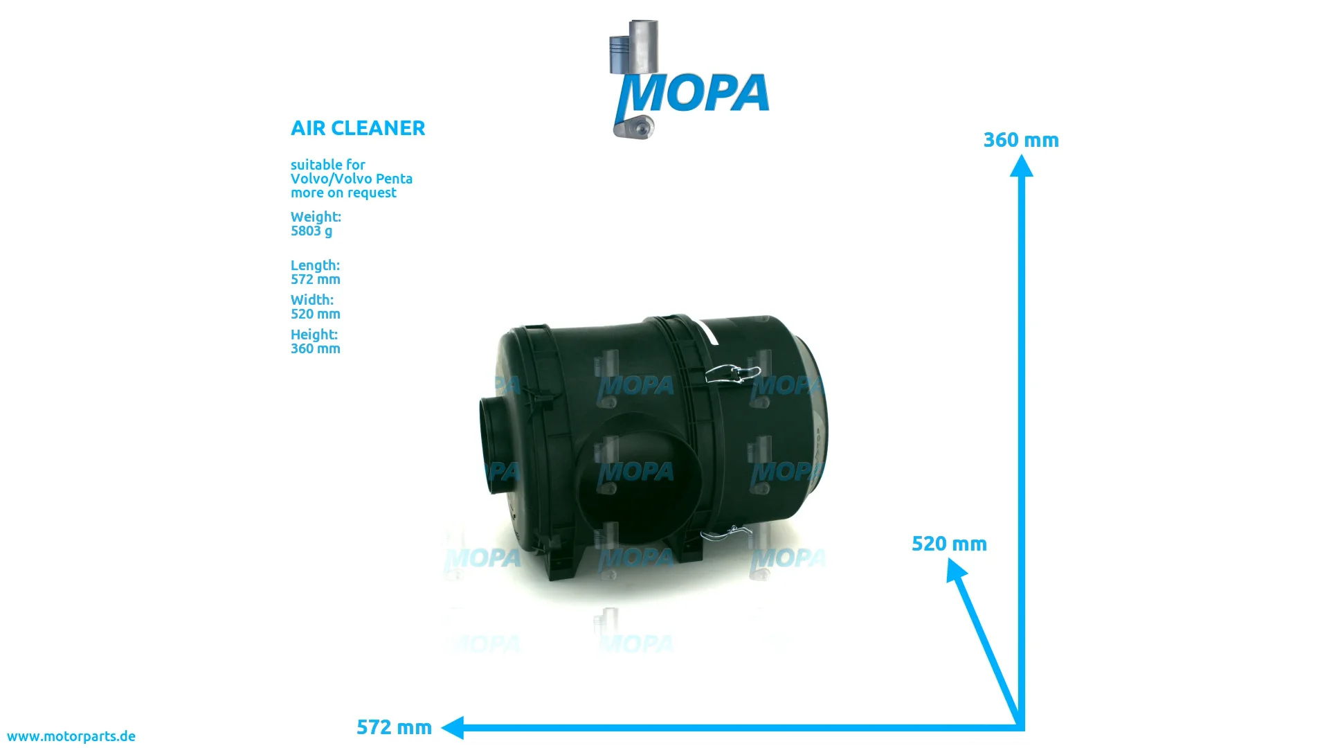 21637259 - MOPA AIR CLEANER suitable for VolvoVolvo Penta engines on Vimeo