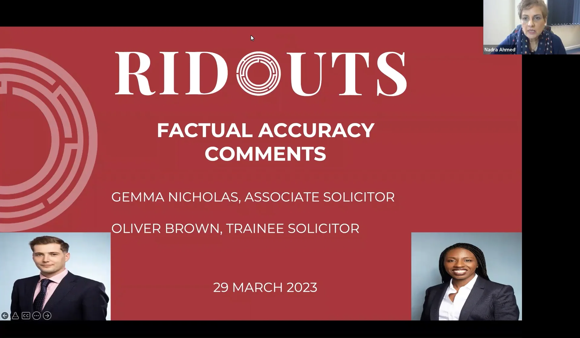 Ridouts' Webinar: Factual Accuracy Comments on Vimeo