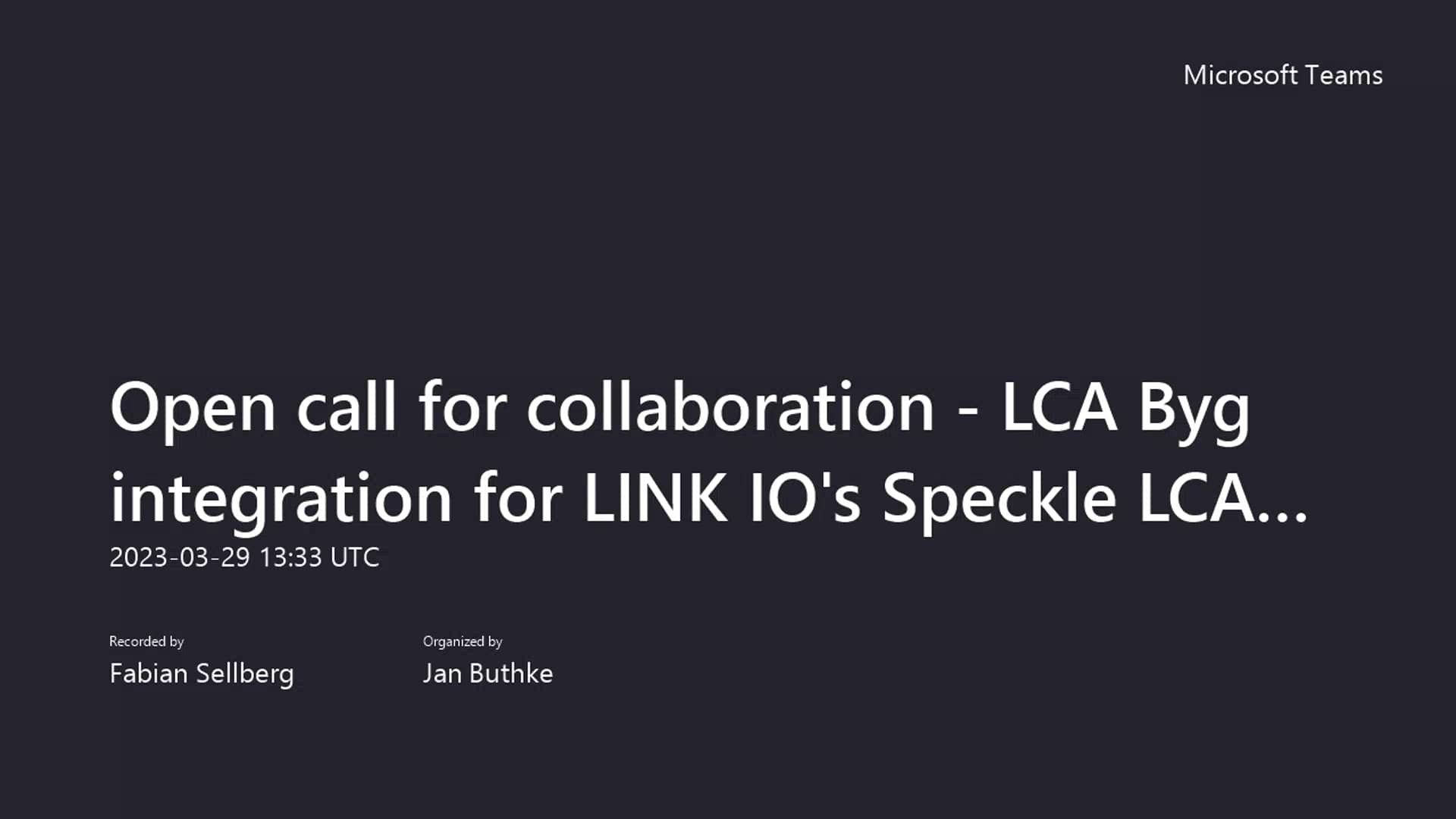 Open call for collaboration - LCA Byg integration for LINK IO's Speckle LCA App-20230329_153333 ...