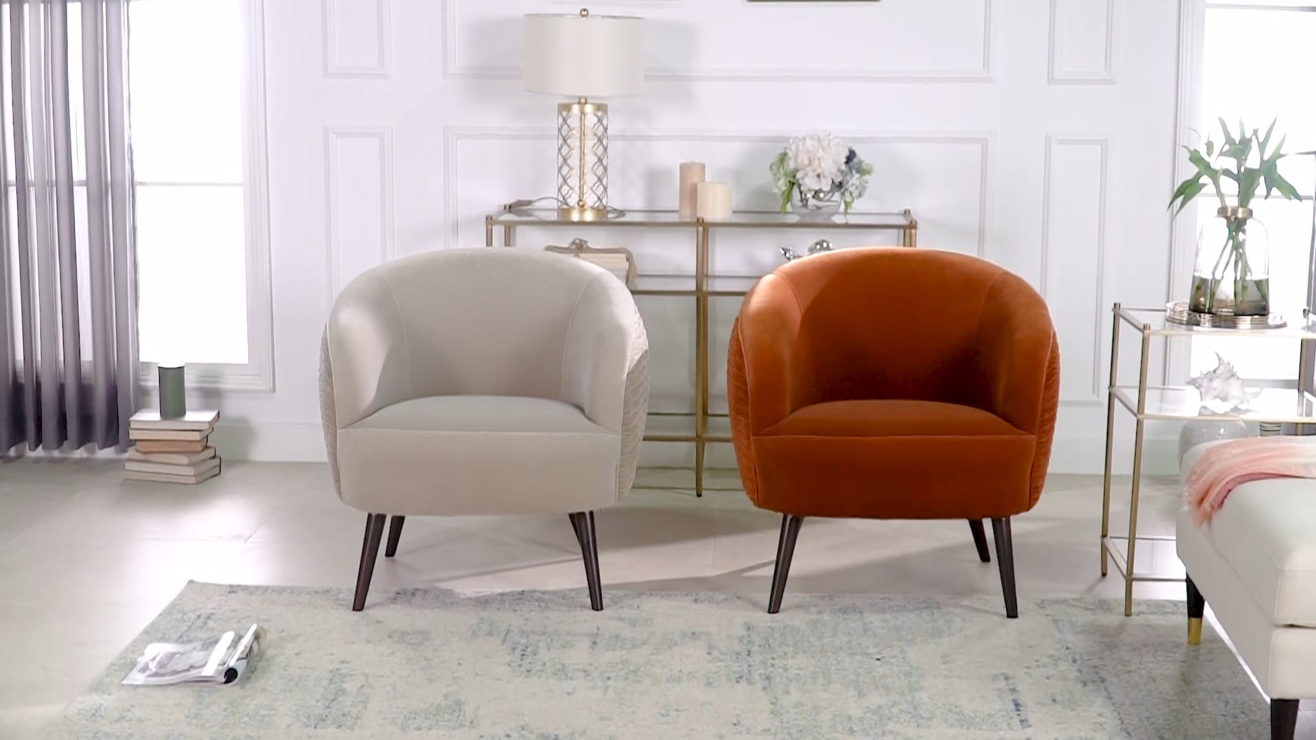 London Ruched Barrel Accent Chair - Midcentury - Armchairs And Accent ...