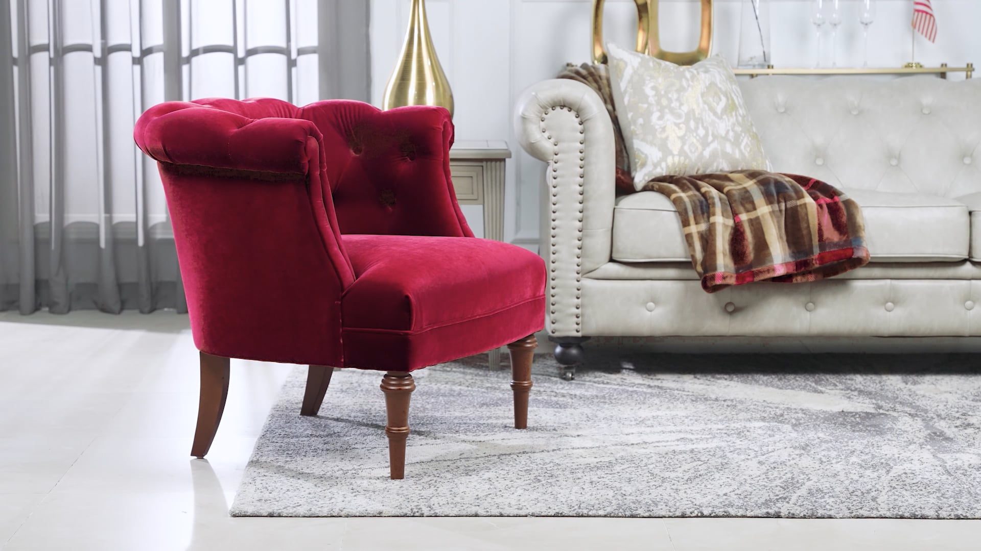 Katherine Tufted Accent Chair - Traditional - Armchairs And Accent ...