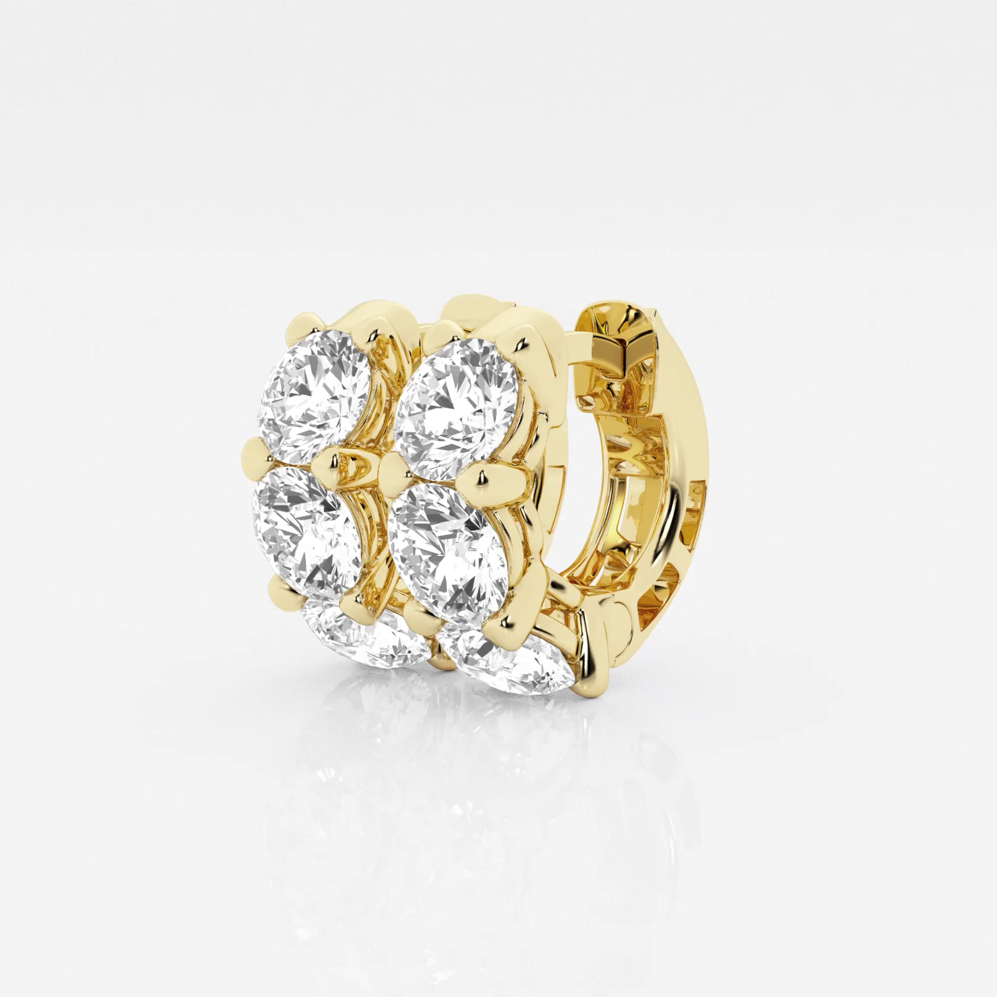 3 ctw Round Lab Grown Diamond Huggie Hoop Earrings - Grownbrilliance