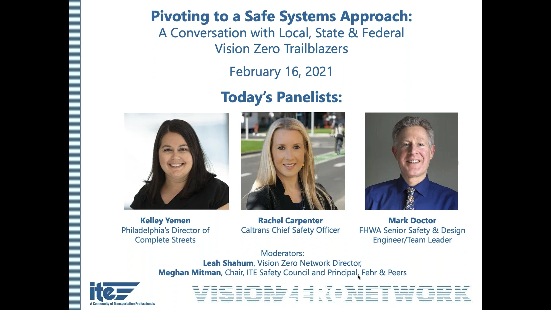 Pivoting to a Safe Systems Approach- A Conversation with Local State Federal Vision Zero ...