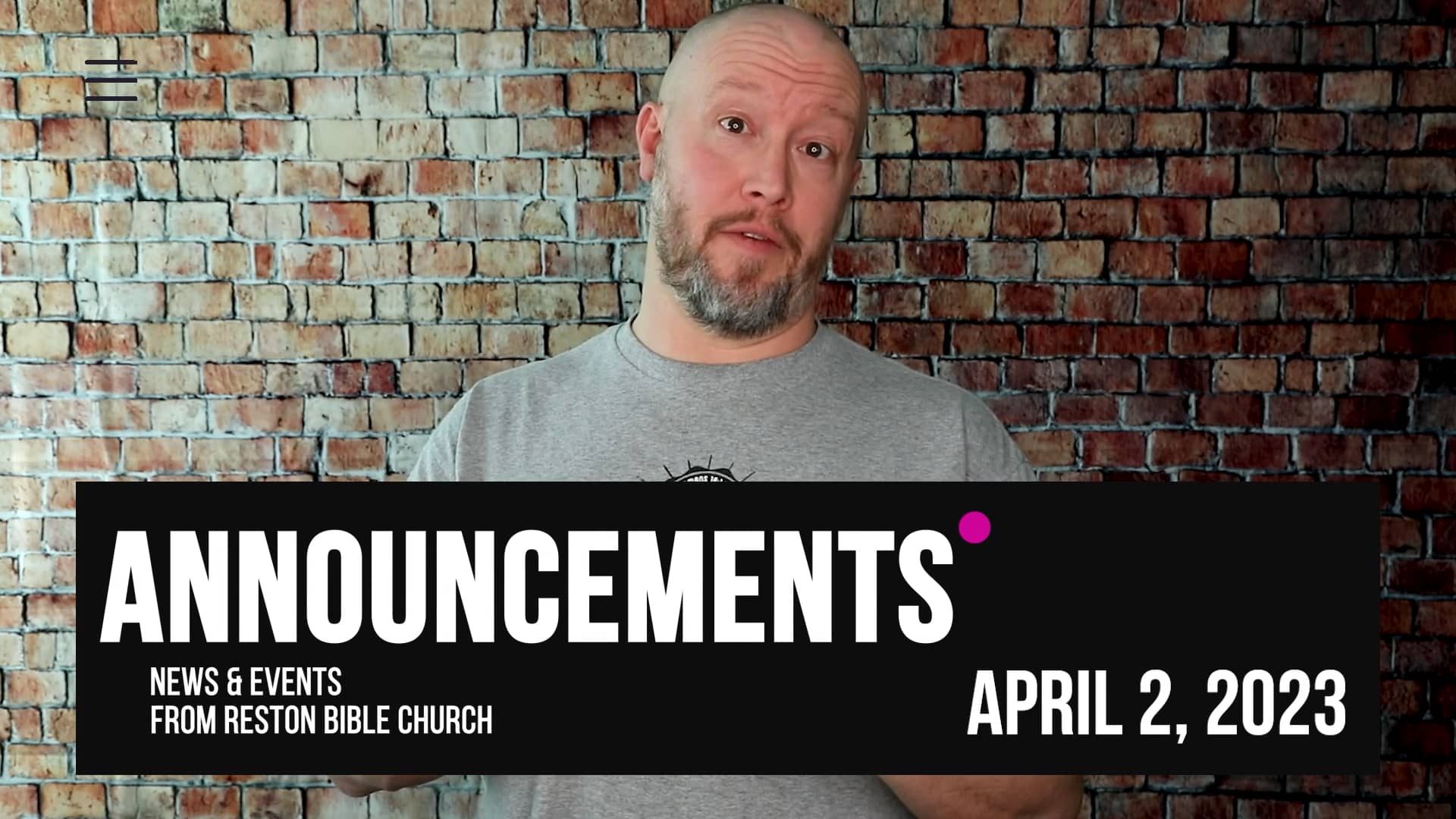 ANNOUNCEMENTS: April 2, 2023 on Vimeo