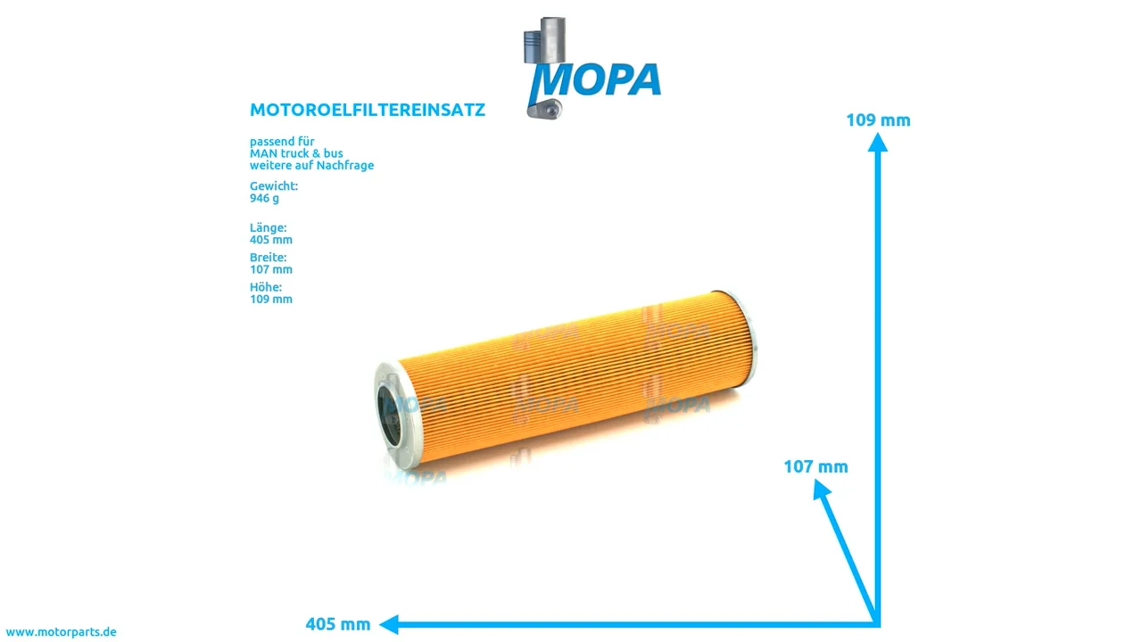 51055040114 - MOPA MOTOROELFILTEREINSATZ passend für MAN truck & bus ...