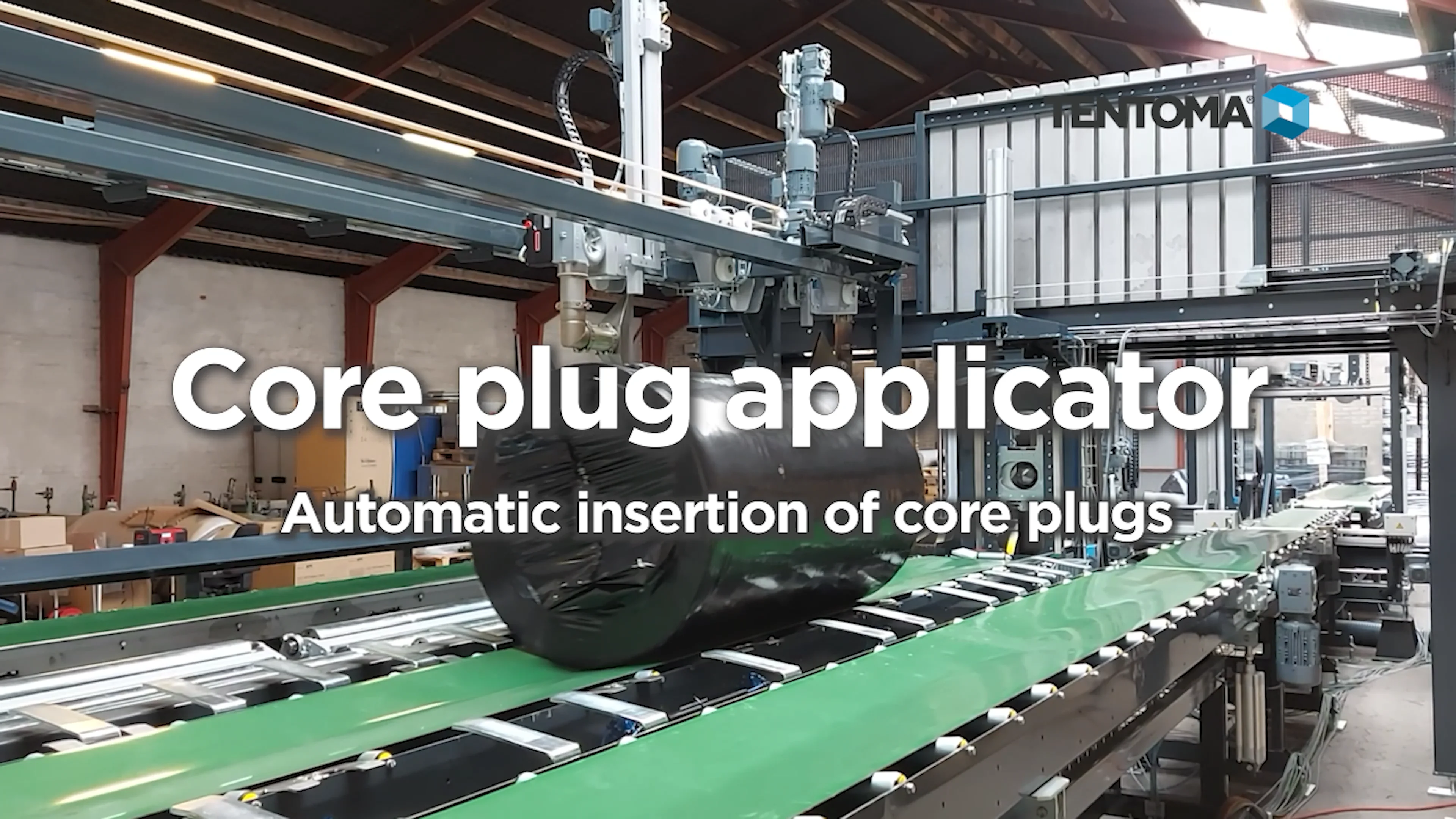 Core plug applicator for rolls