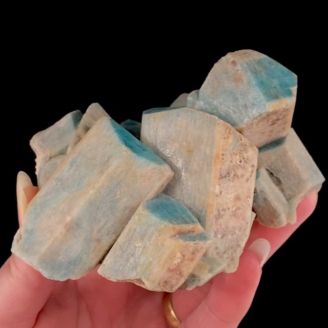 Microcline var: Amazonite (Mined: 1936) | C. G. Coil Claim, Goethite ...