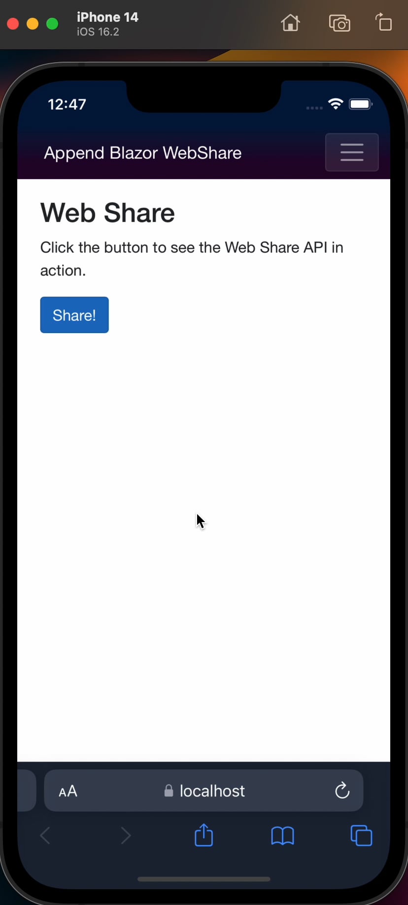Blazor WebShare Demo on Vimeo