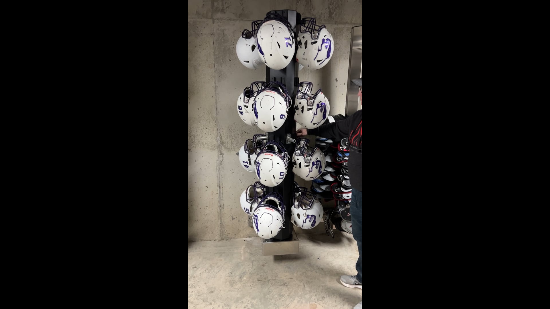 TNT Sports Equipment - Shoulder Pad Carts, Helmet Carts