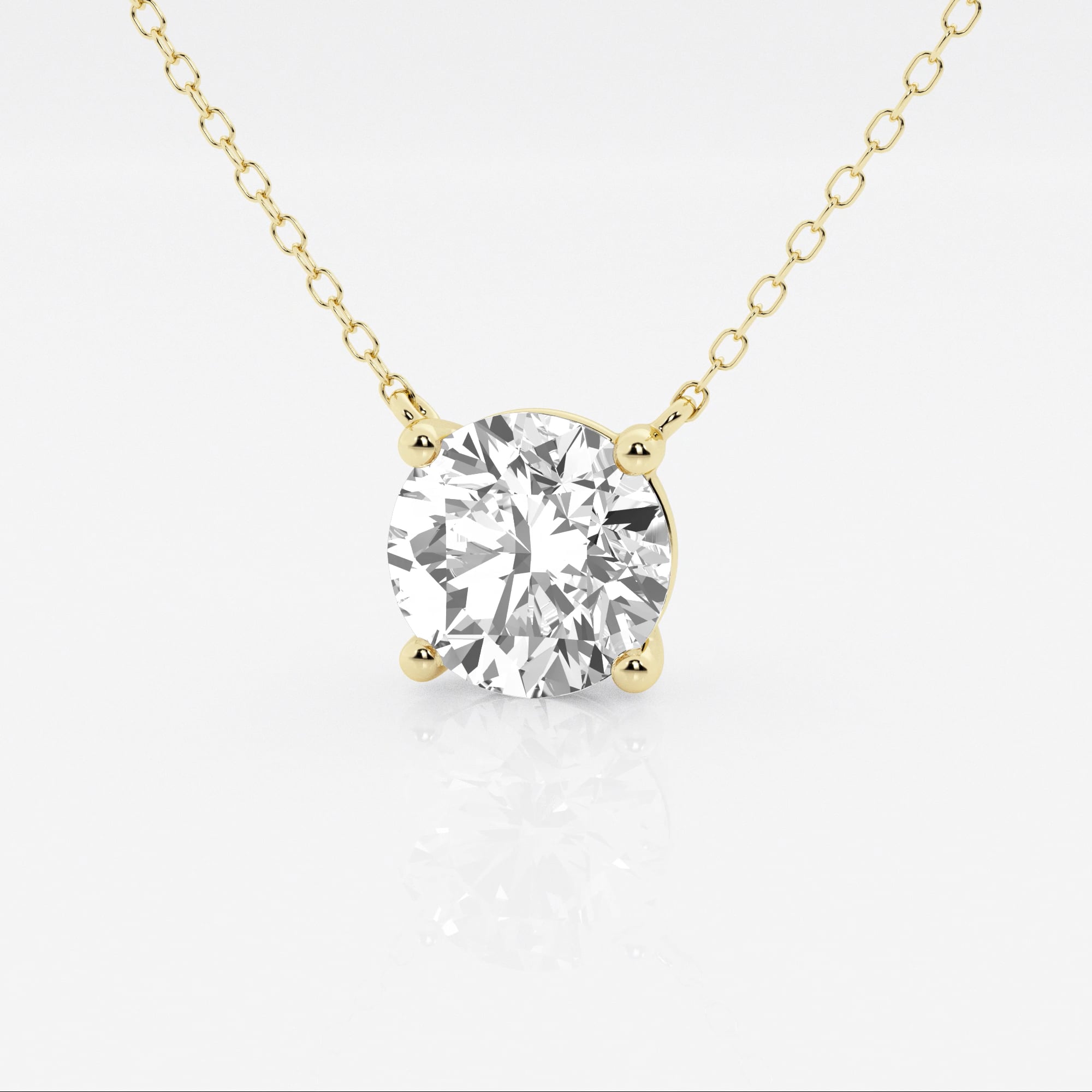 3 ctw Round Lab Grown Diamond Solitaire Pendant - Grownbrilliance