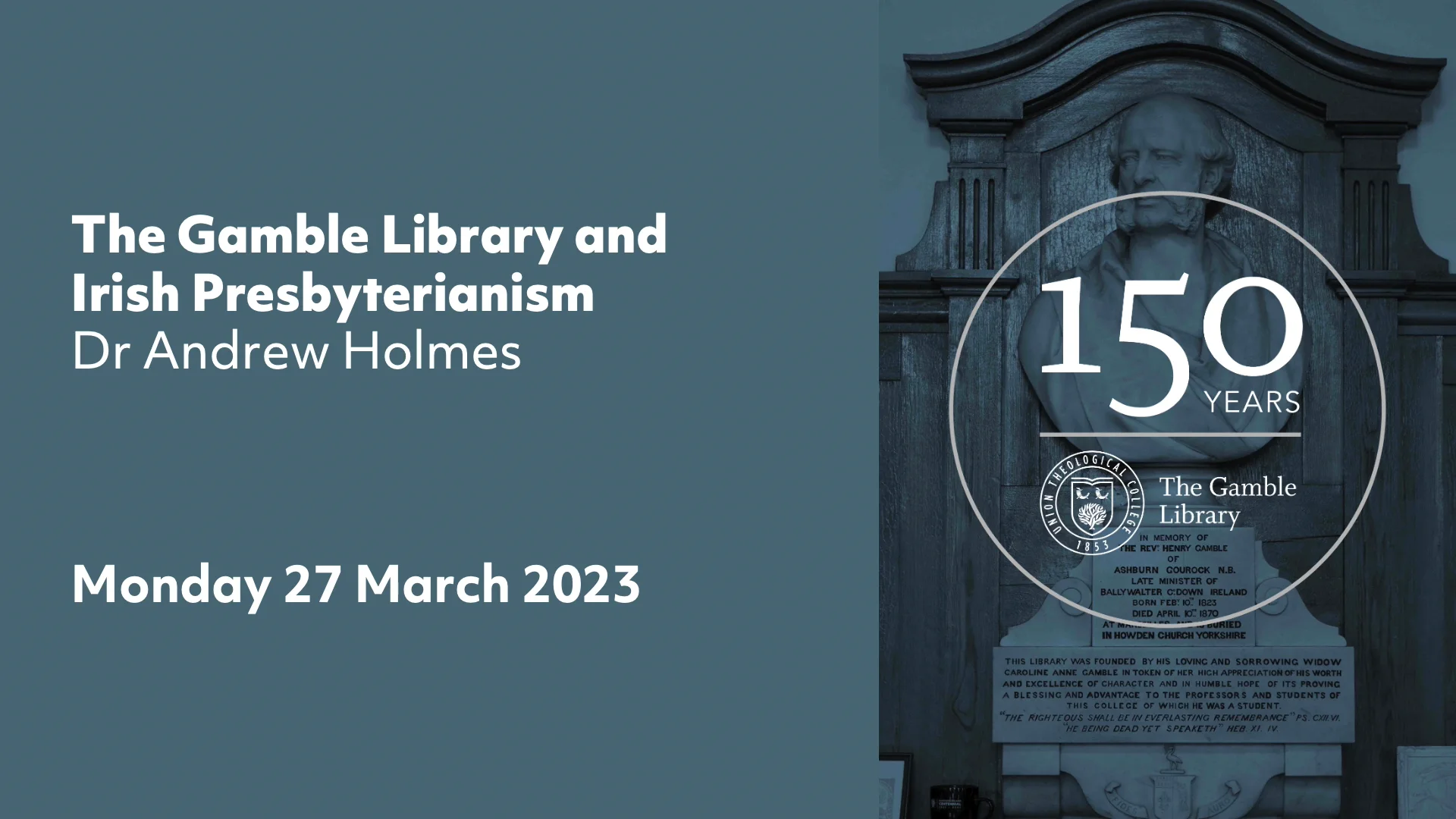 Gamble Library 150th Anniversary, Part 1 - Dr Andrew Holmes on Vimeo