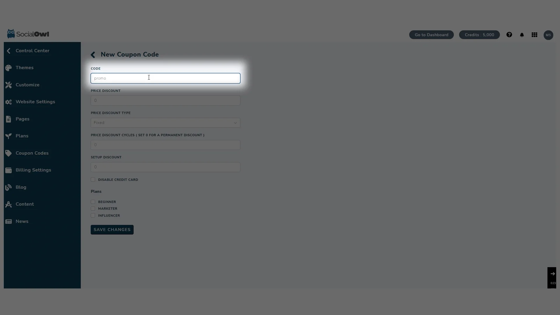 Coupon Code on Vimeo