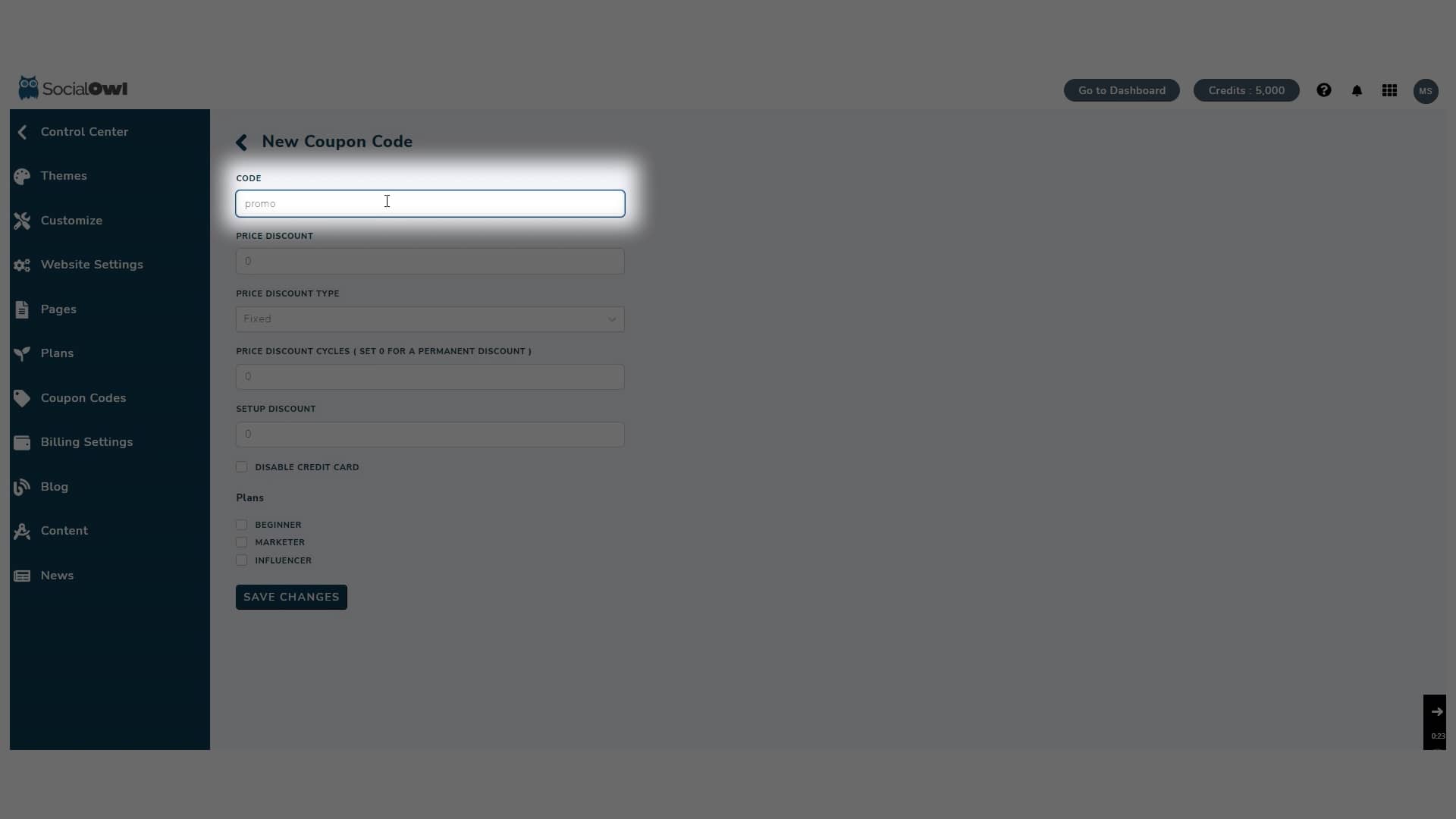 Coupon Code on Vimeo