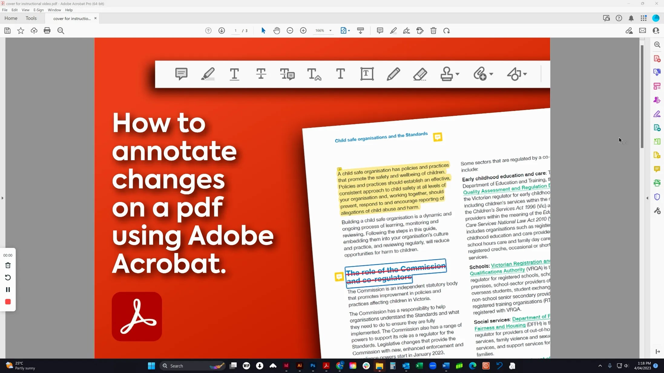 How to annotate changes on a pdf file using Adobe Acrobat on Vimeo