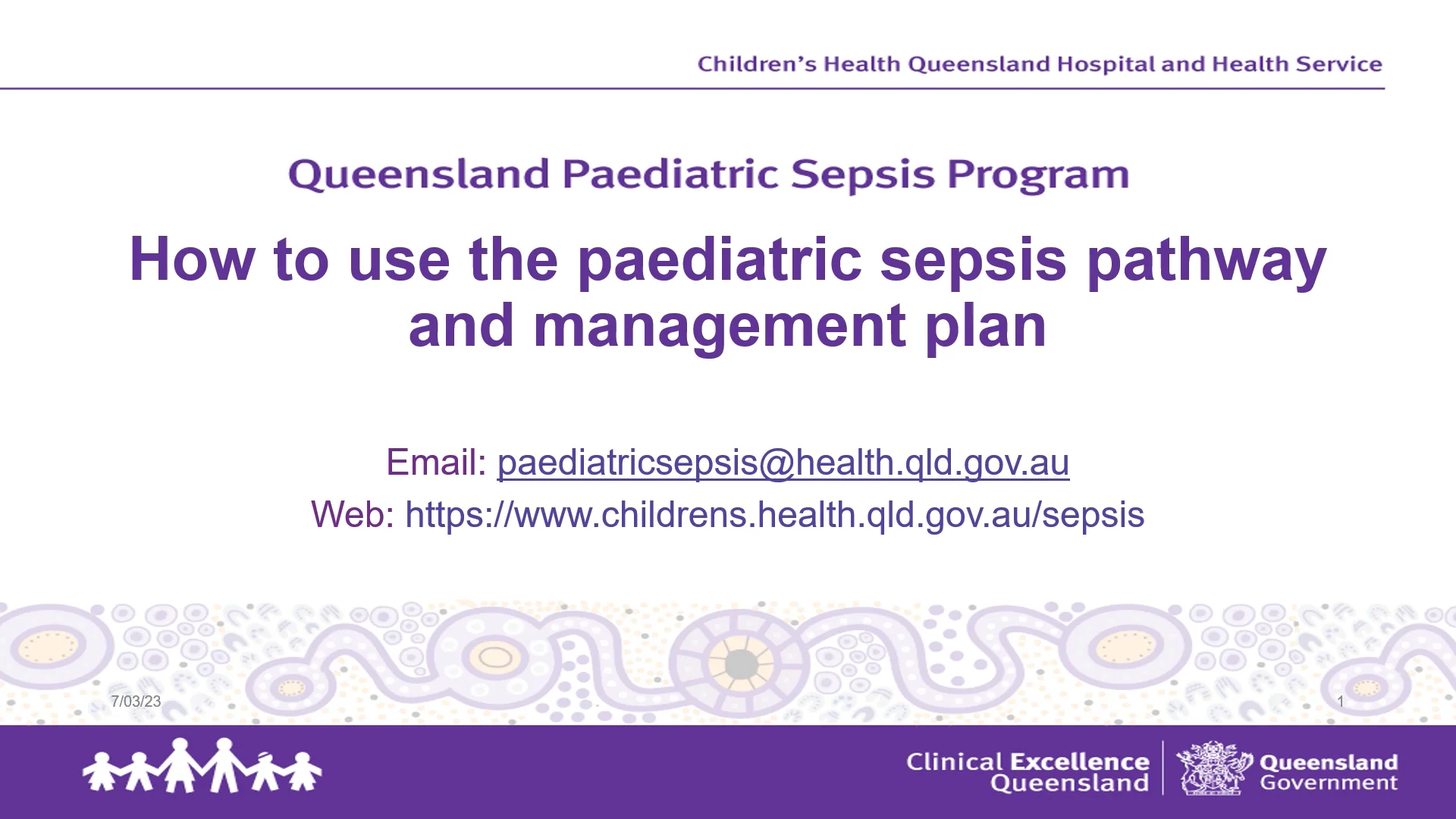 How to use the sepsis management plan