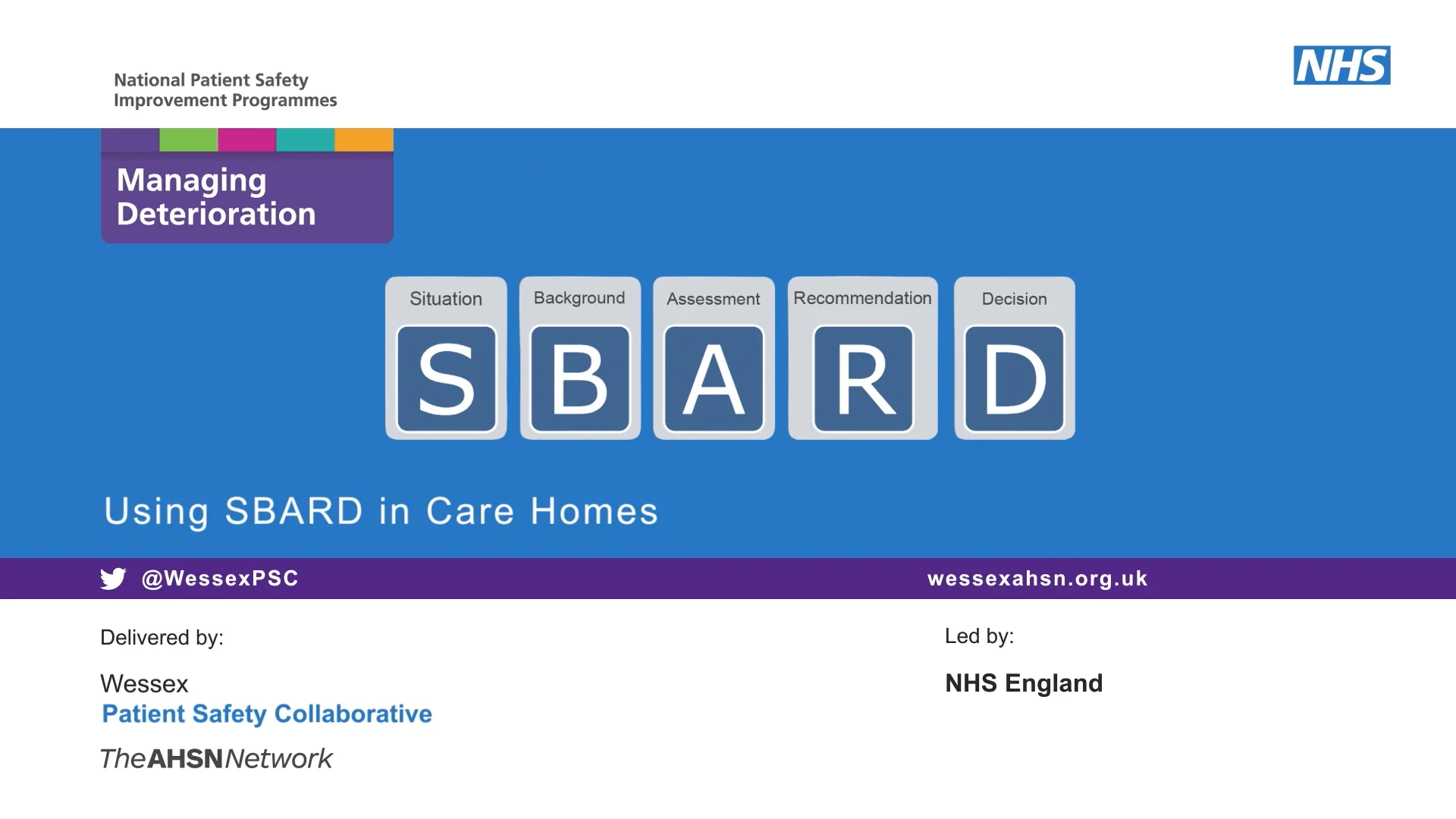 Using SBARD in Care Homes
