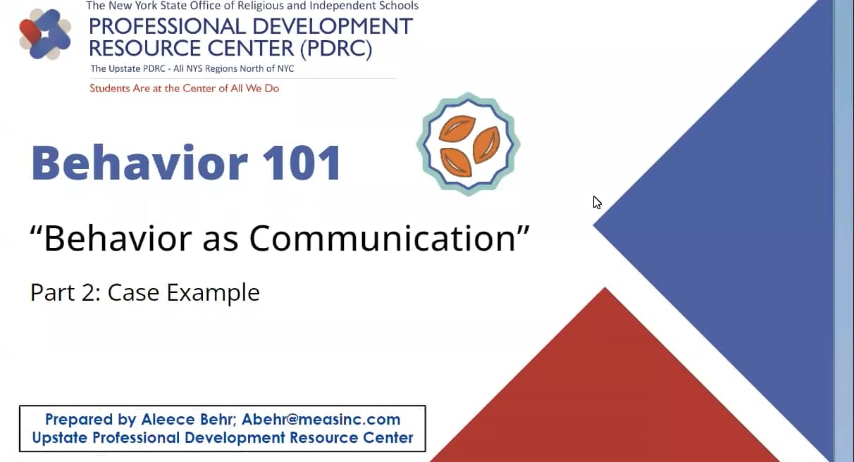 Behavior 101: Behavior as Communication part 2, Case Example on Vimeo
