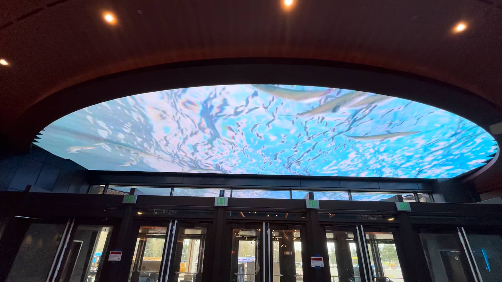 Porte Cochere LED Ceiling Salmon Swimming Content by Render Impact on Vimeo
