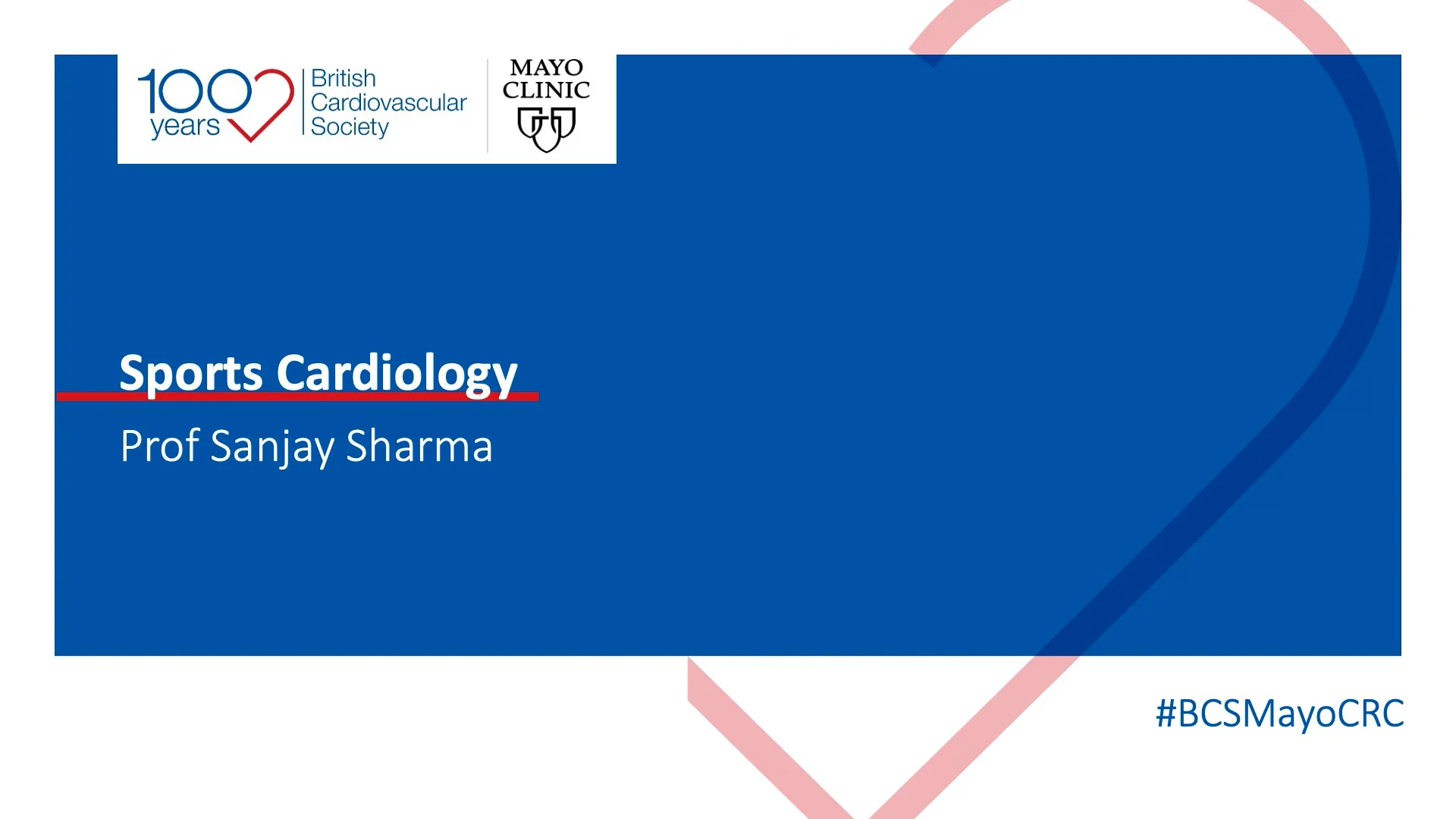 BCS 2023 - Day 3: Talk 11: Sports Cardiology - Prof. Sanjay Sharma on Vimeo