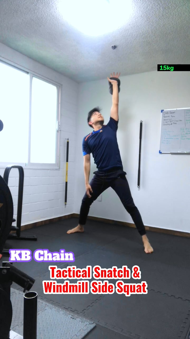 KB CHAIN TACTICAL SNATCH WINDMILL SIDE SQUAT on Vimeo
