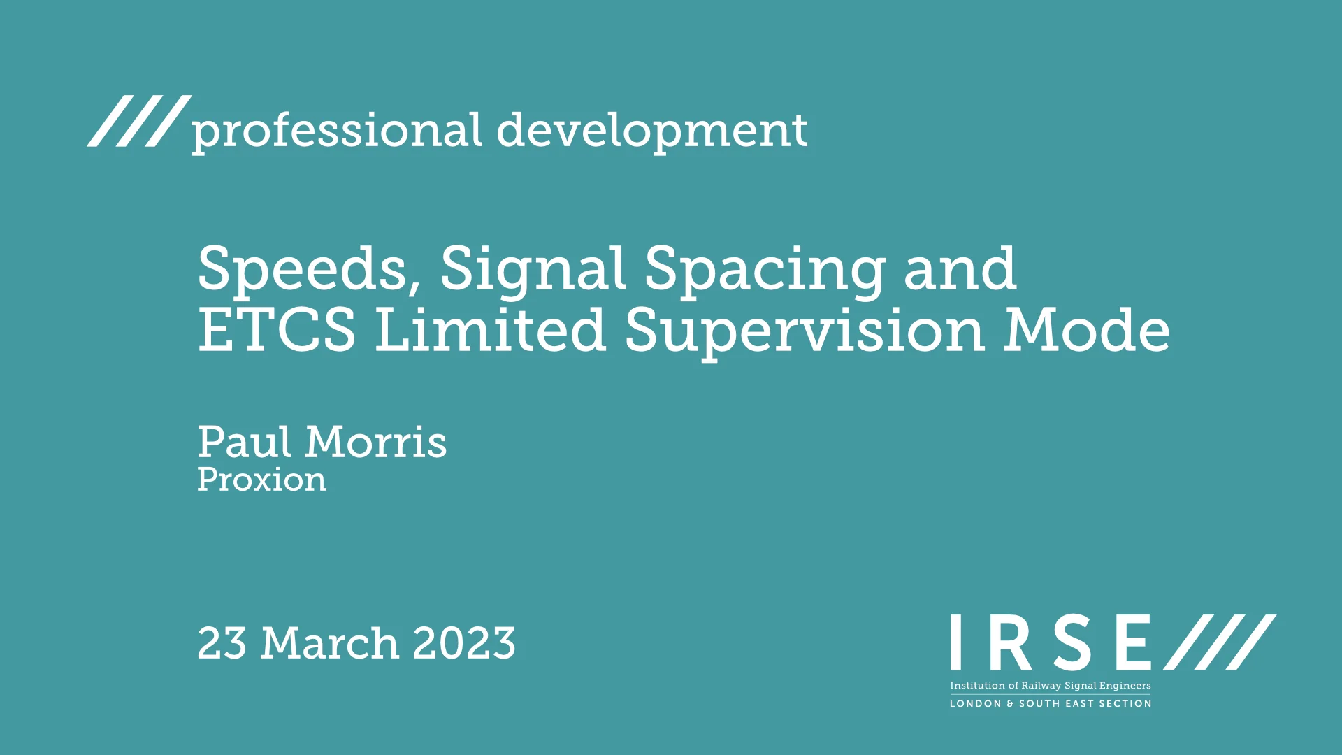 Speeds, Signal Spacing and ETCS Limited Supervision Mode