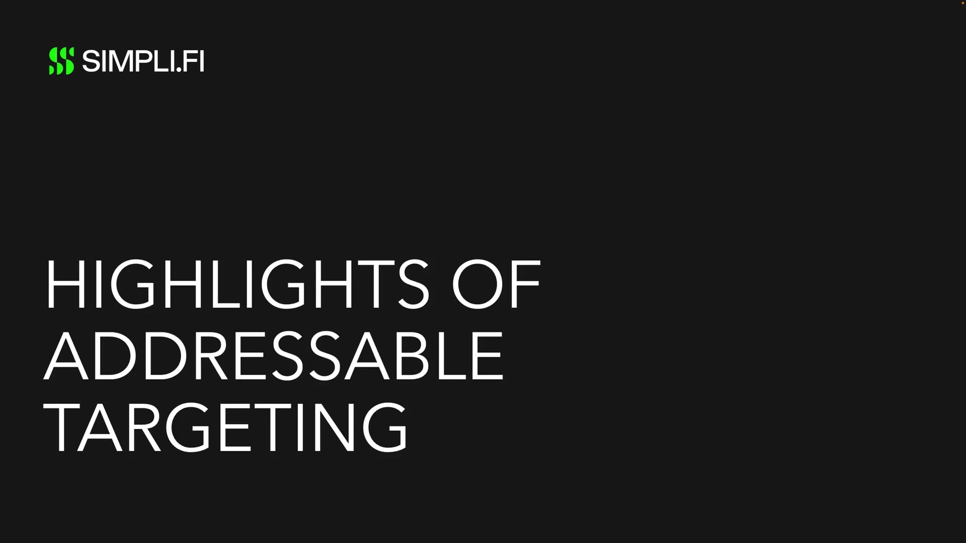 Highlights of Addressable Targeting on Vimeo