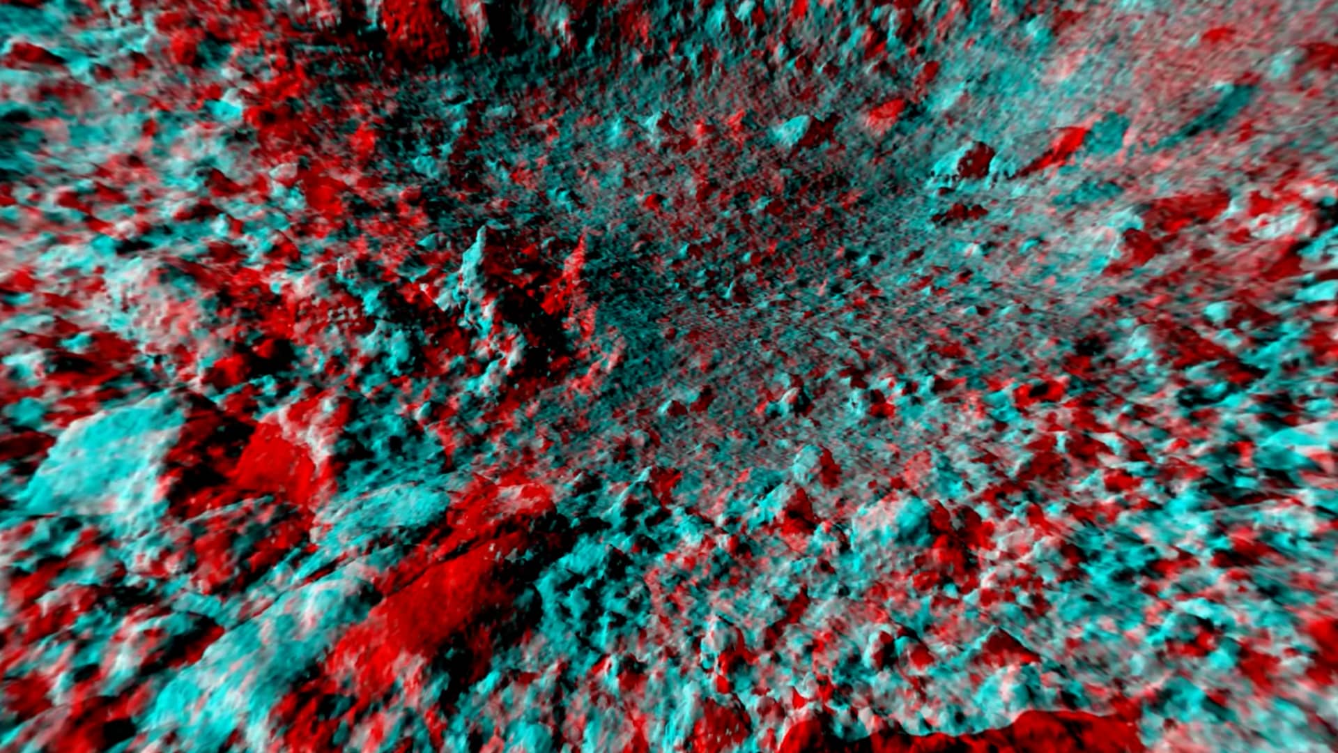 Bennu comparison, anaglyph, before then after. on Vimeo