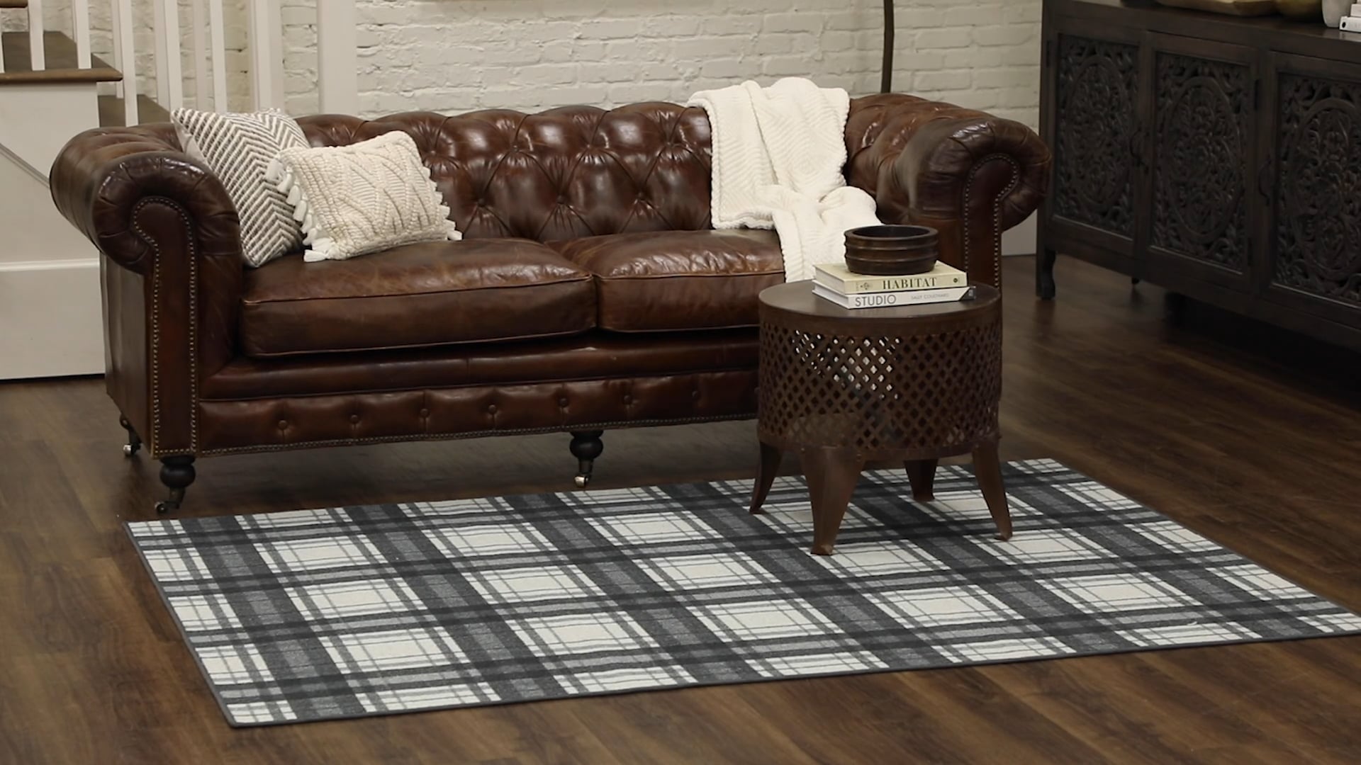 Black Plaid Area Rug, 7' 6" x 10' - Rustic - Area Rugs - by Mohawk Home ...