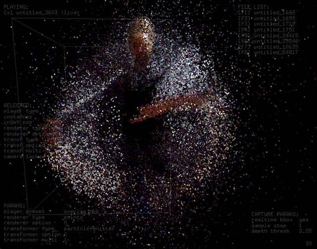 Kinect Point Cloud Visualizer (Particle Emitter) on Vimeo