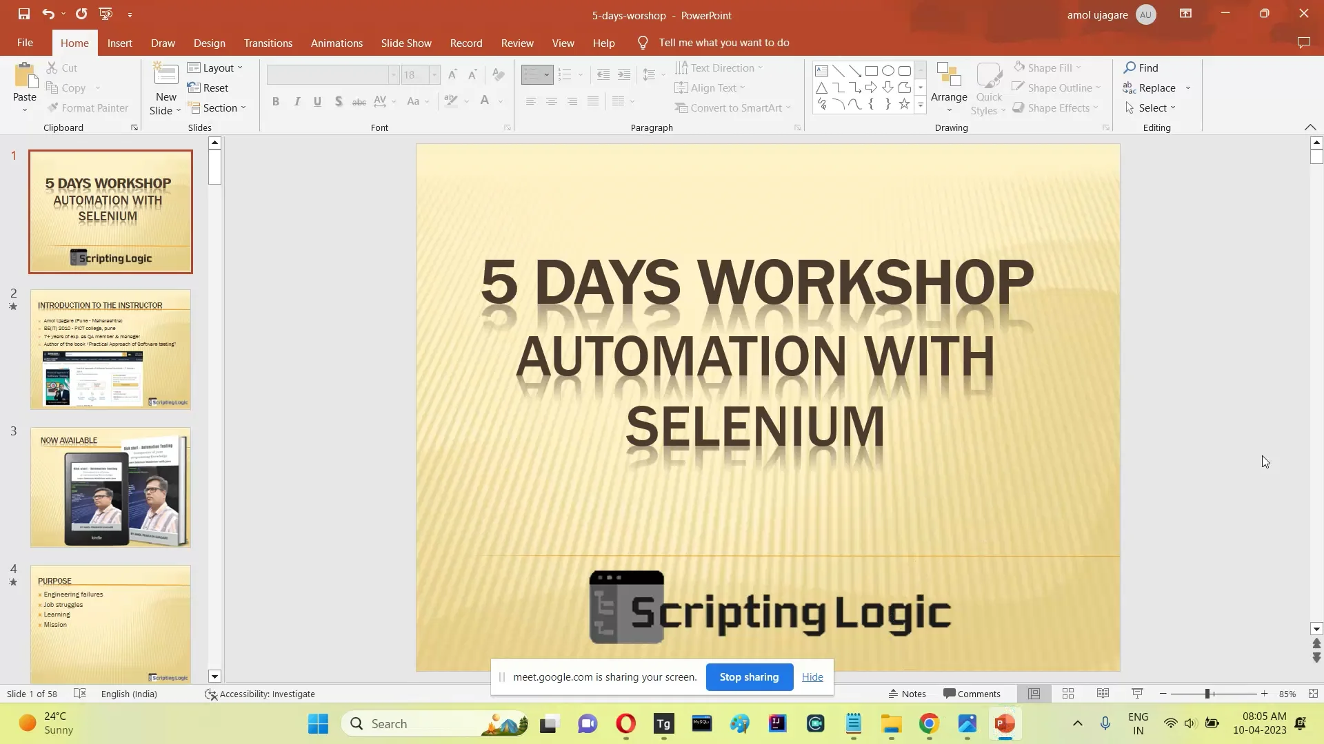 Day 1 - Selenium workshop - 10-4-23 on Vimeo