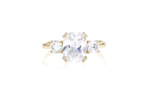 3.50 ct. t.w. CZ Three-Stone Ring in 14kt Yellow Gold