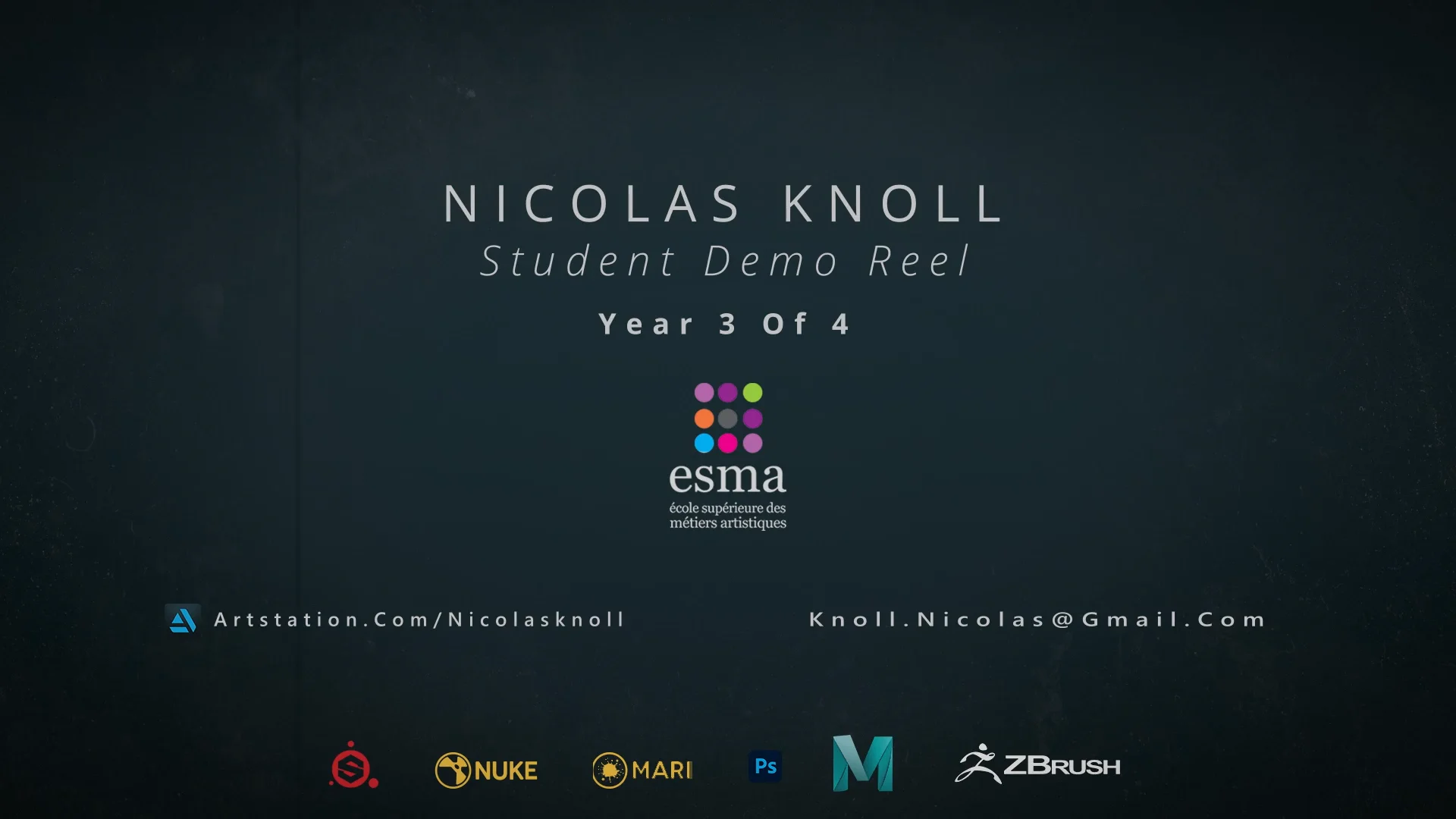 Demo Reel | Student at ESMA | Nicolas Knoll on Vimeo