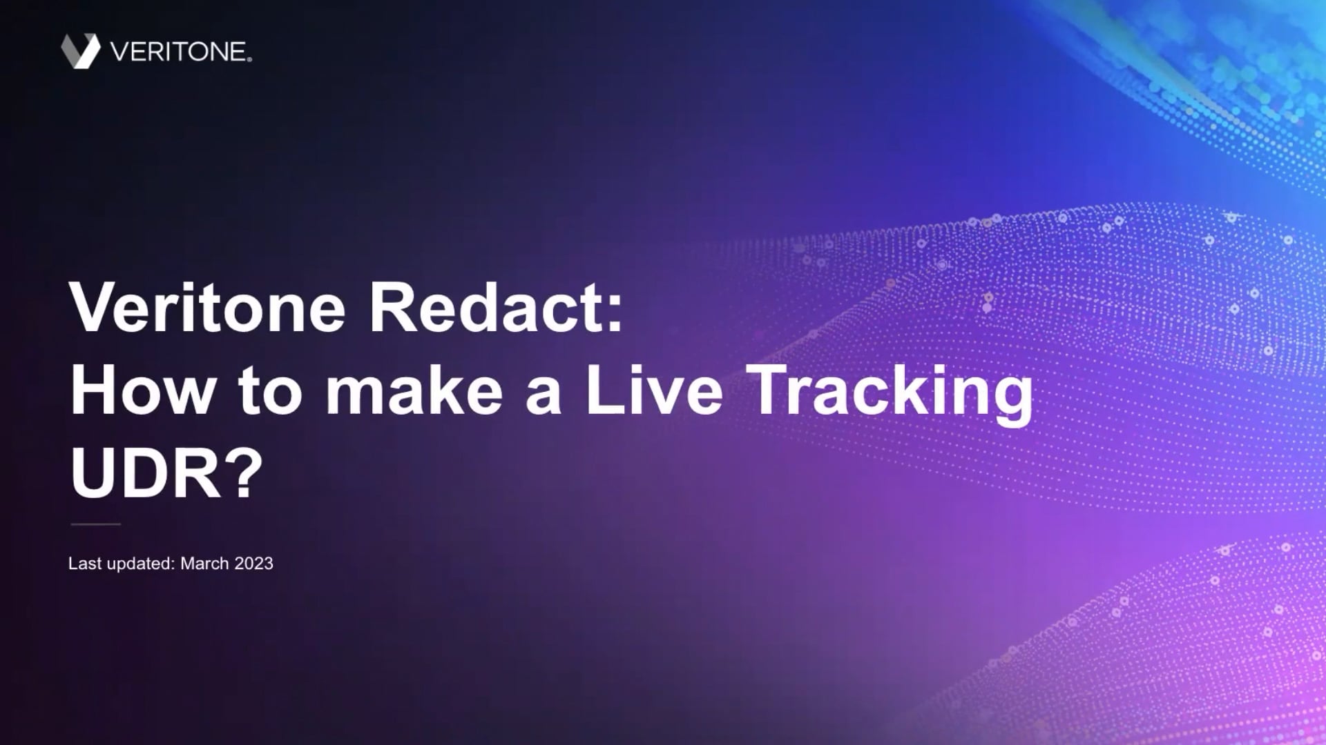Veritone Redact: Live Tracking UDR on Vimeo