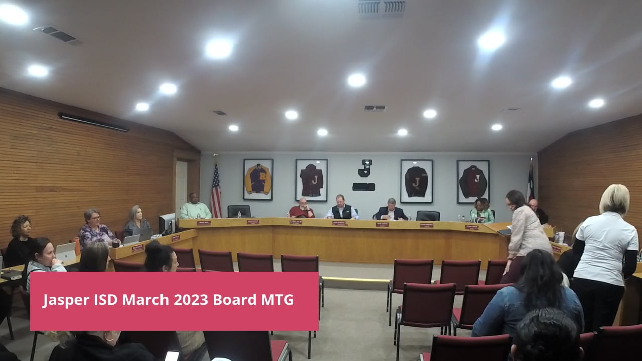 Jasper ISD Board Mtg on Vimeo