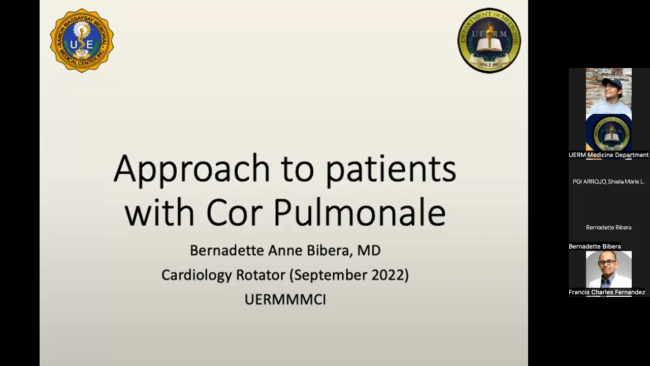 Cardiology Subspecialty Conference - Cor Pulmonale on Vimeo