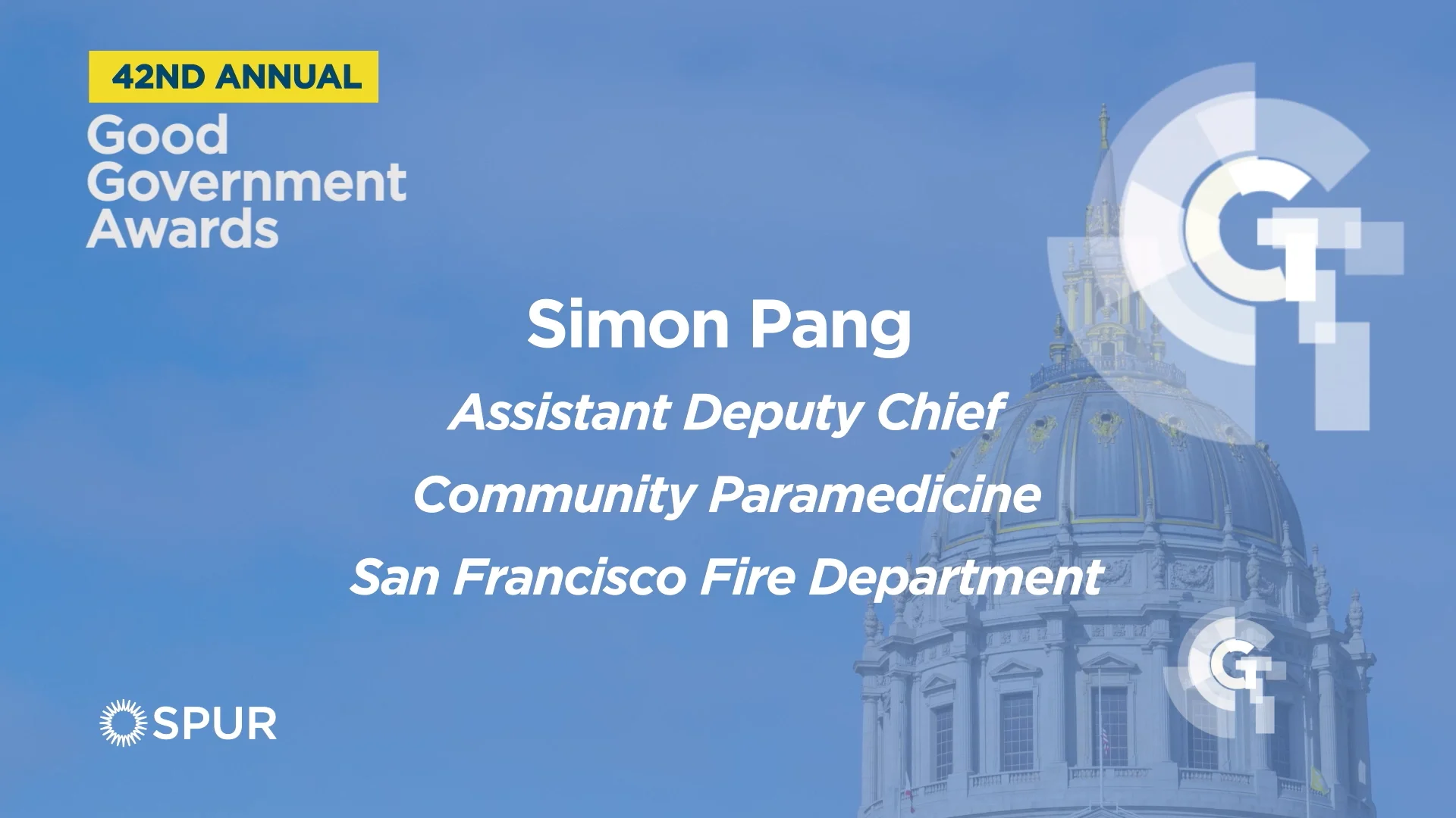 Good Government Award Winner: Chief Simon Pang