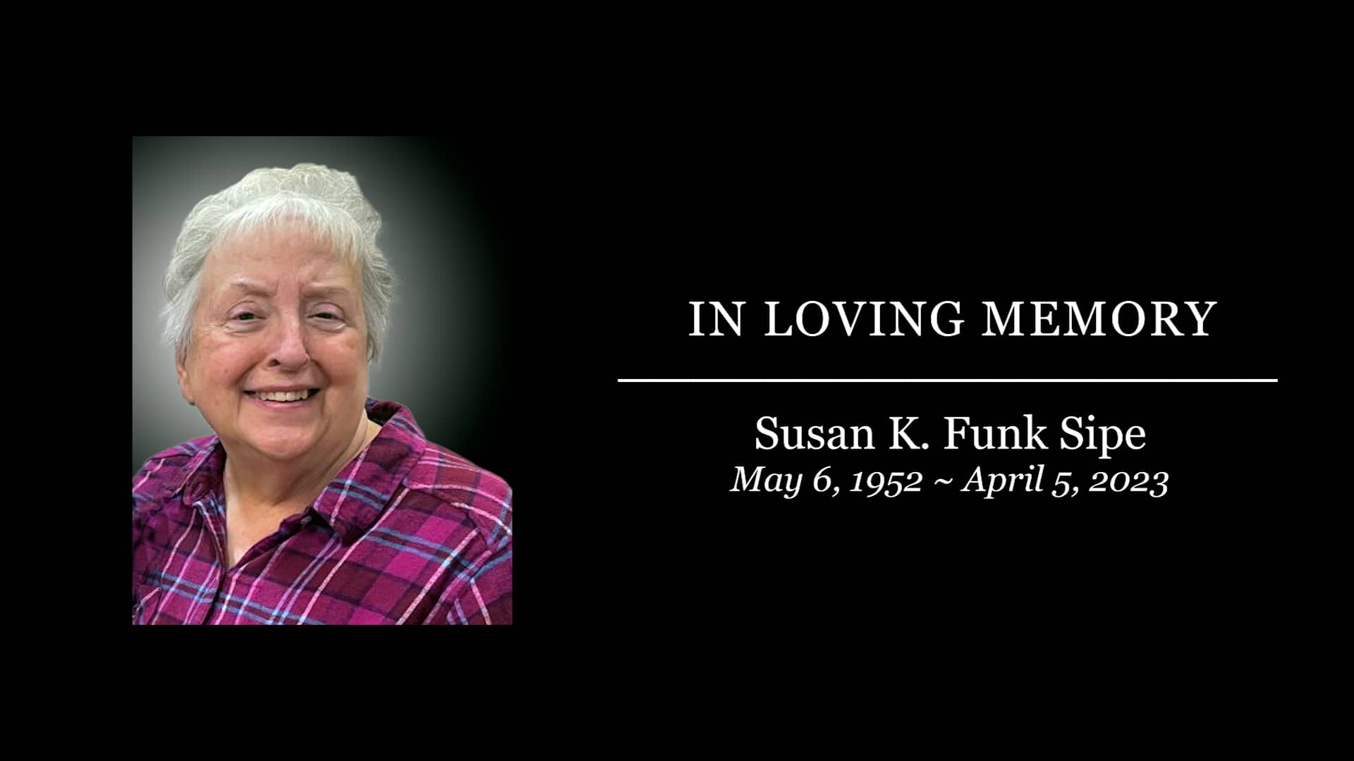Susan Sipe Funeral Service on Vimeo