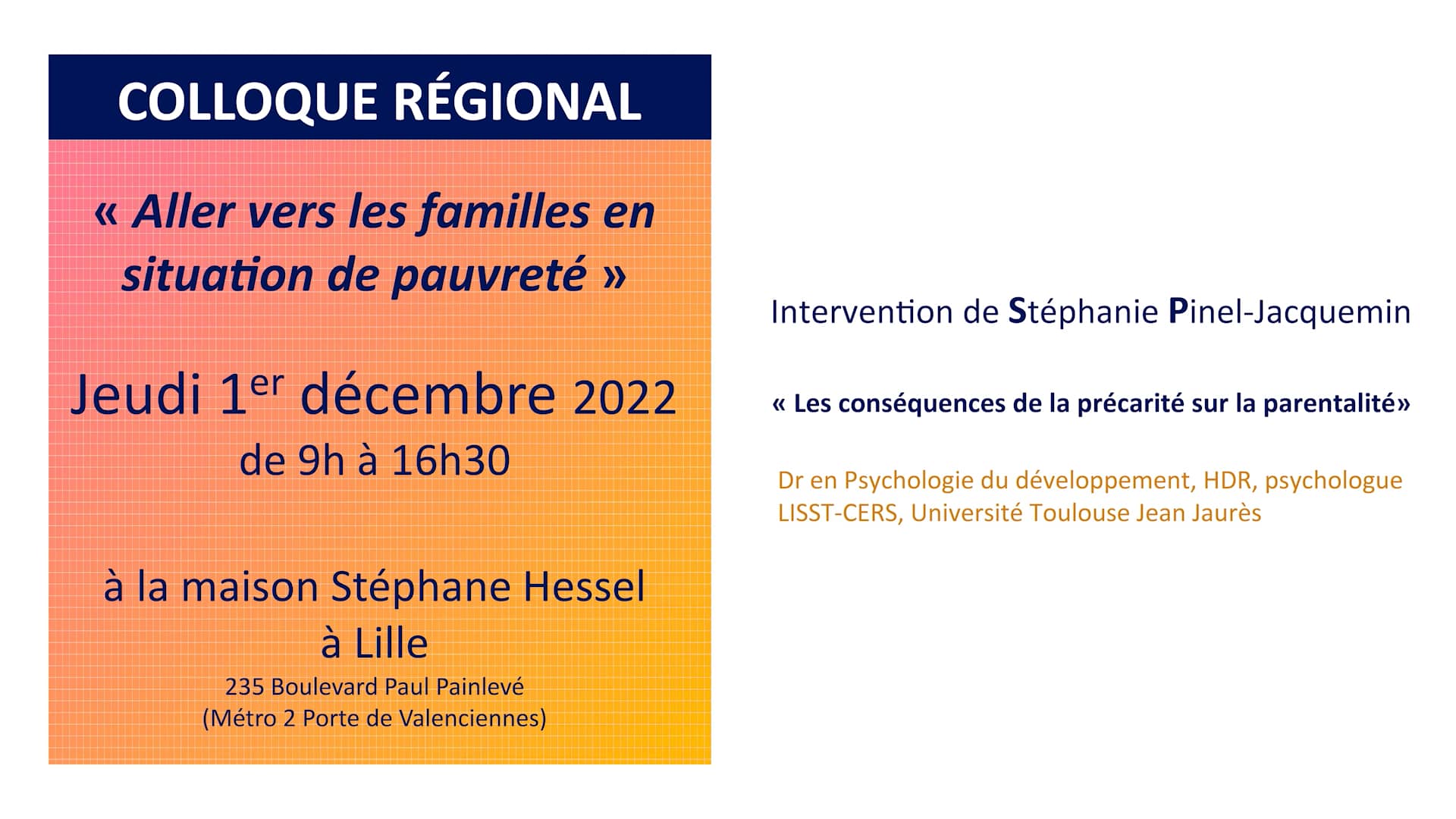 Intervention de Stéphanie Pinel-Jacquemin "Les conséquences de la ...